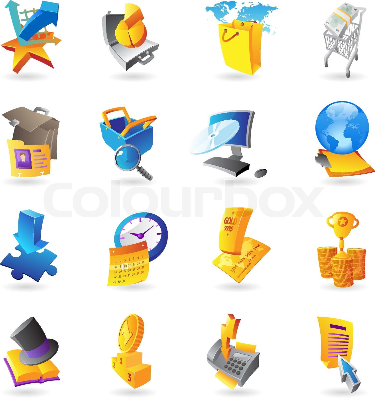 Icons für Wirtschaft und Finanzen | Stock-Vektor | Colourbox