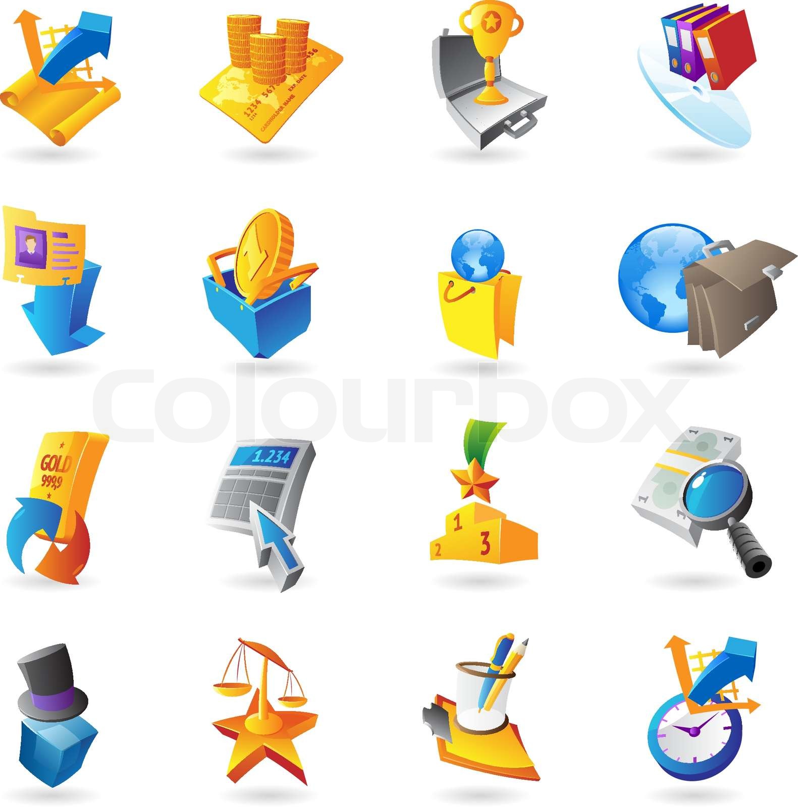 Icons für Wirtschaft und Finanzen | Stock-Vektor | Colourbox