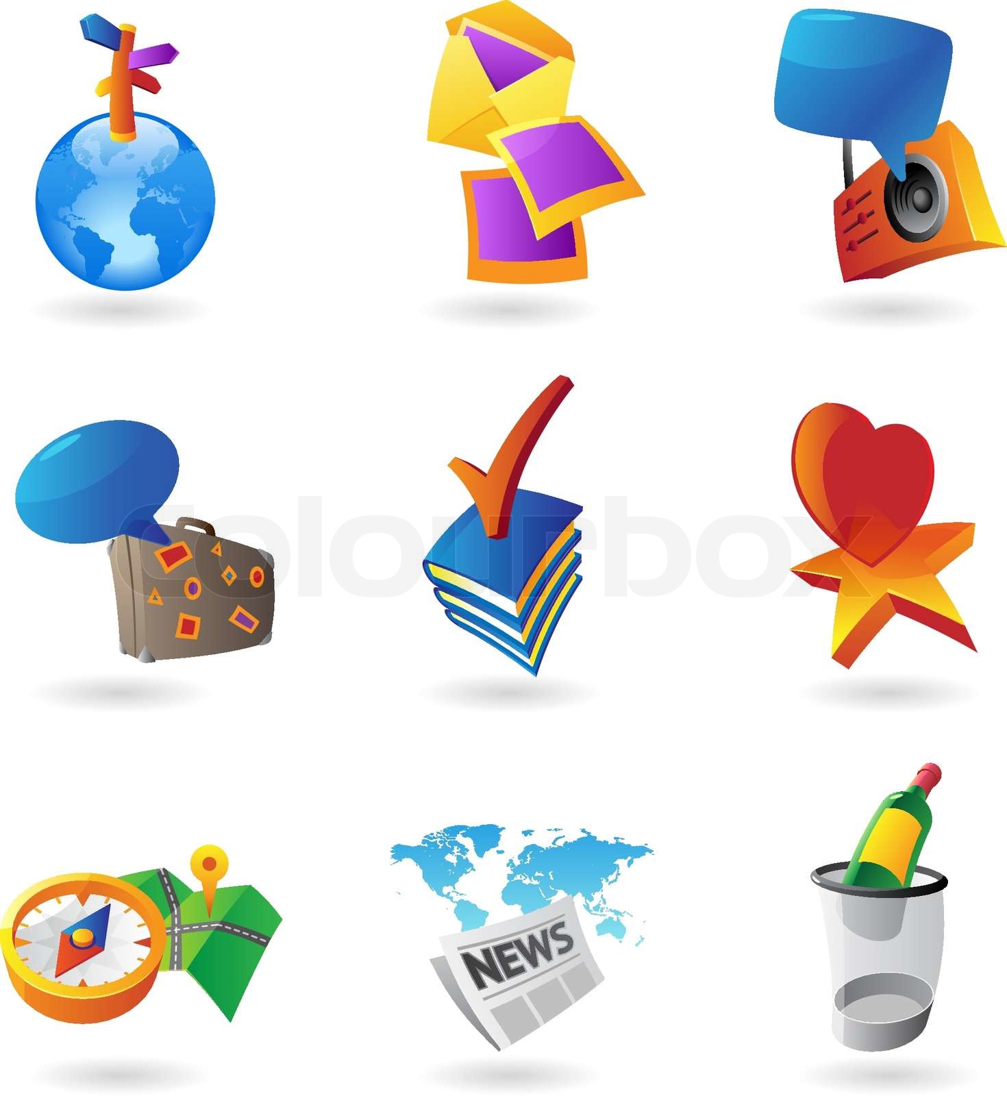 Icons für die Freizeit | Stock-Vektor | Colourbox