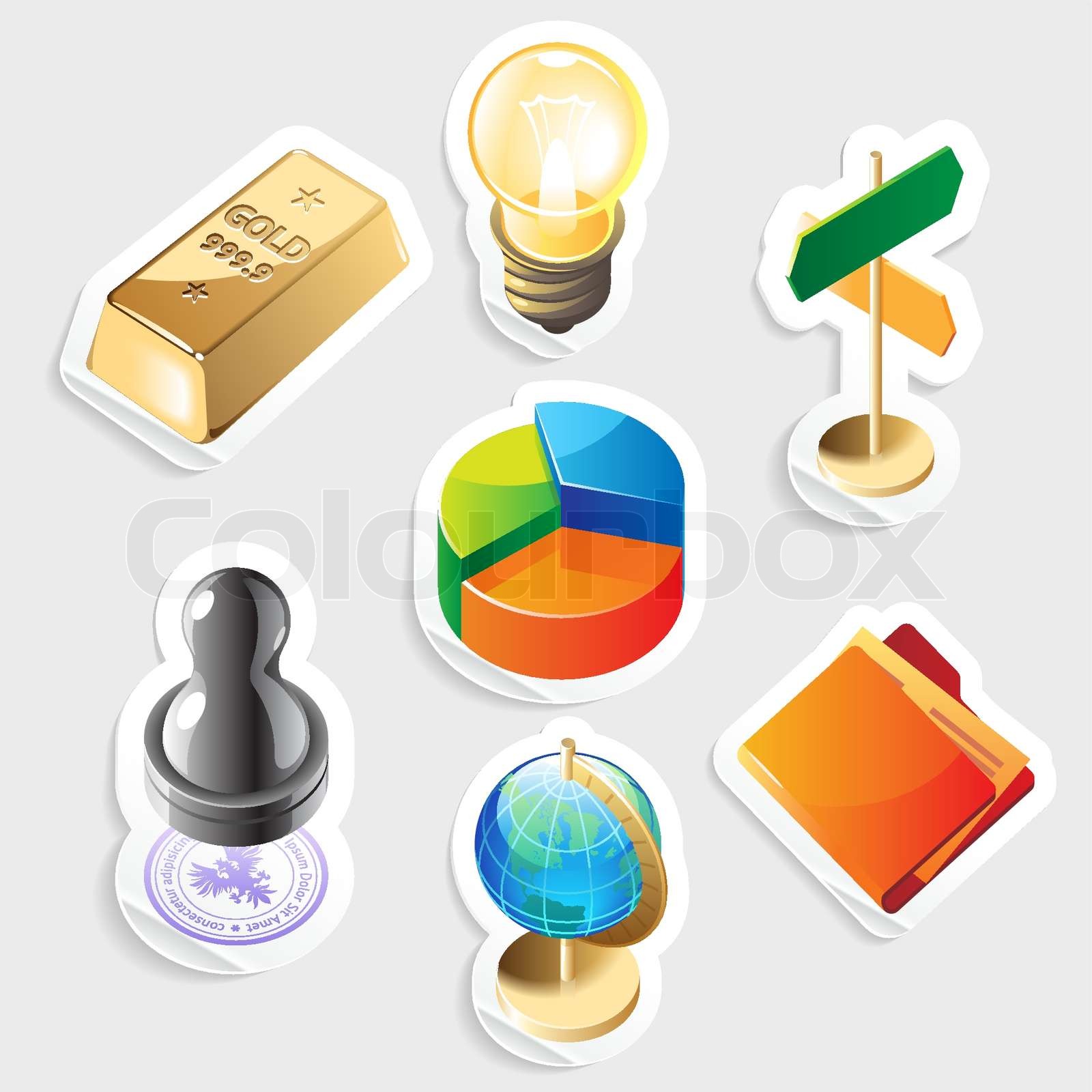 Sticker icon set for business | Stock vector | Colourbox