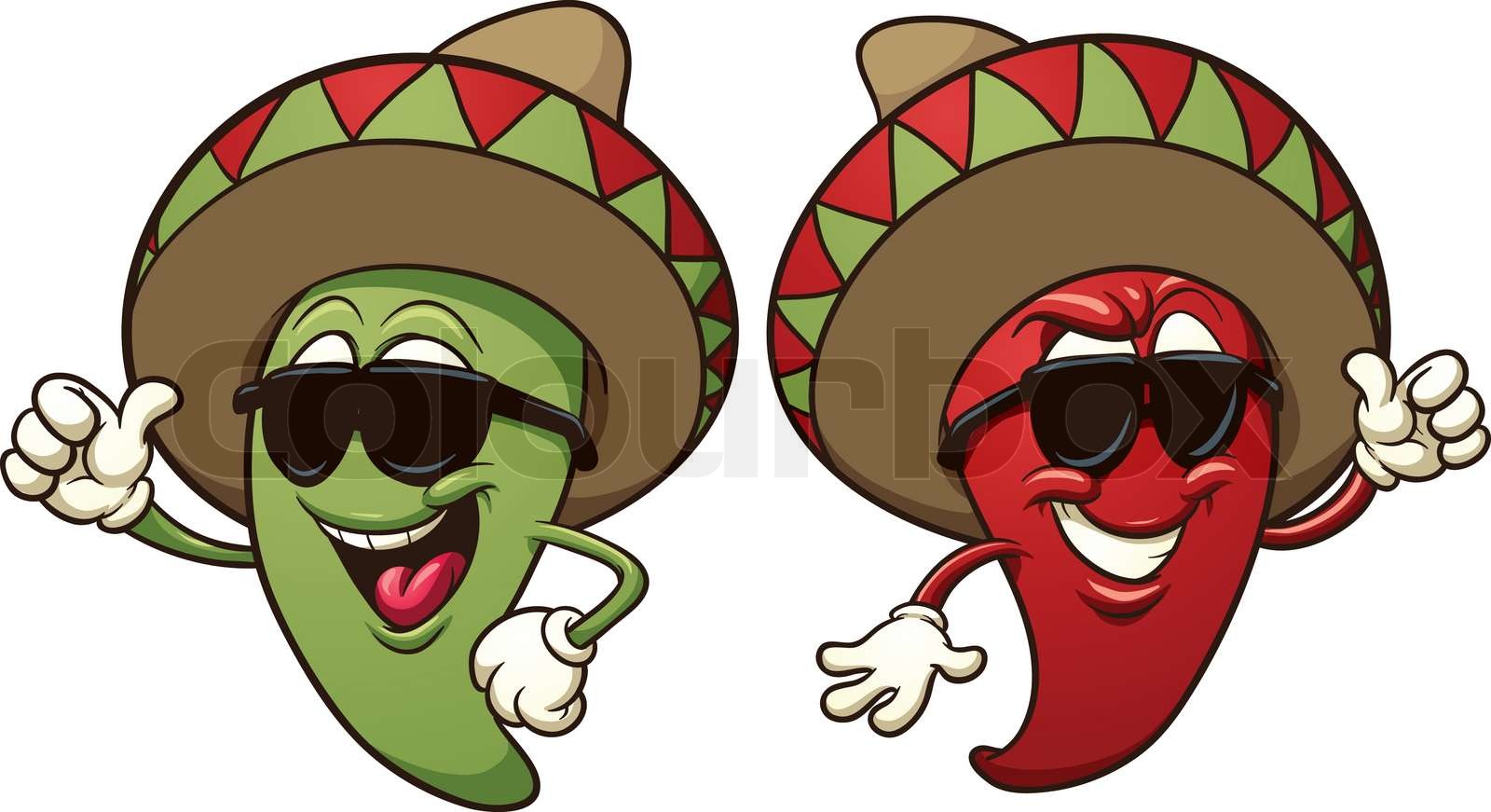 Two cool chili peppers | Stock vector | Colourbox