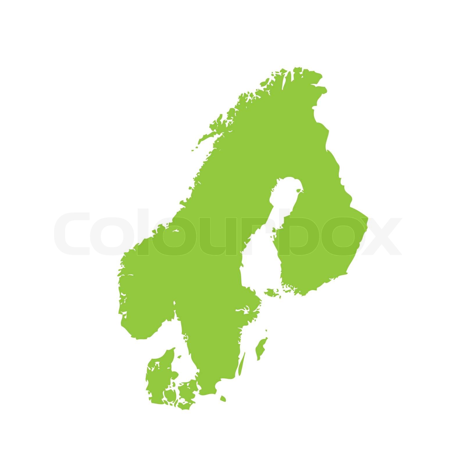 Scandinavia map in green | Stock vector | Colourbox