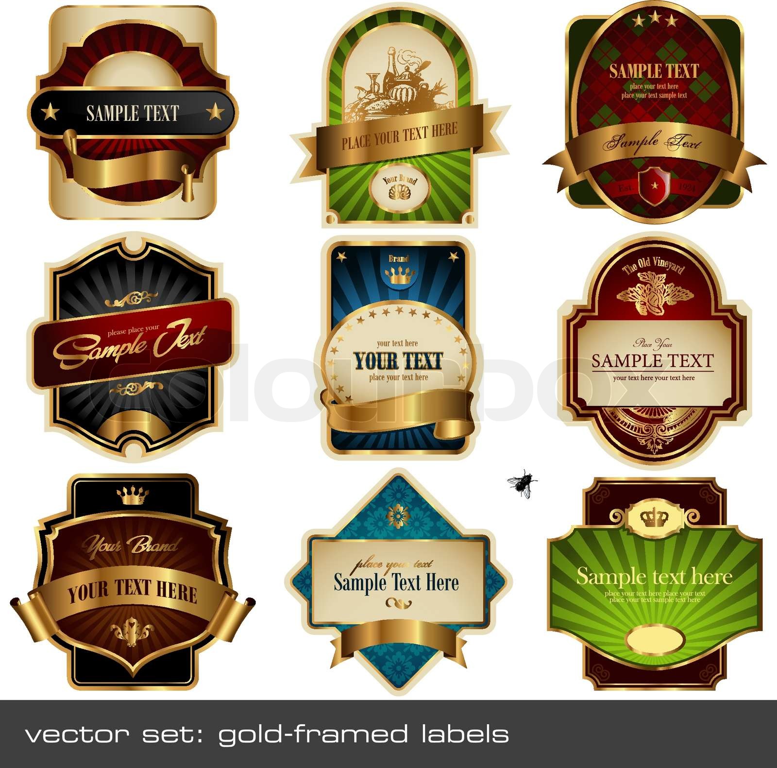 Vector set: luxurious labels | Stock vector | Colourbox