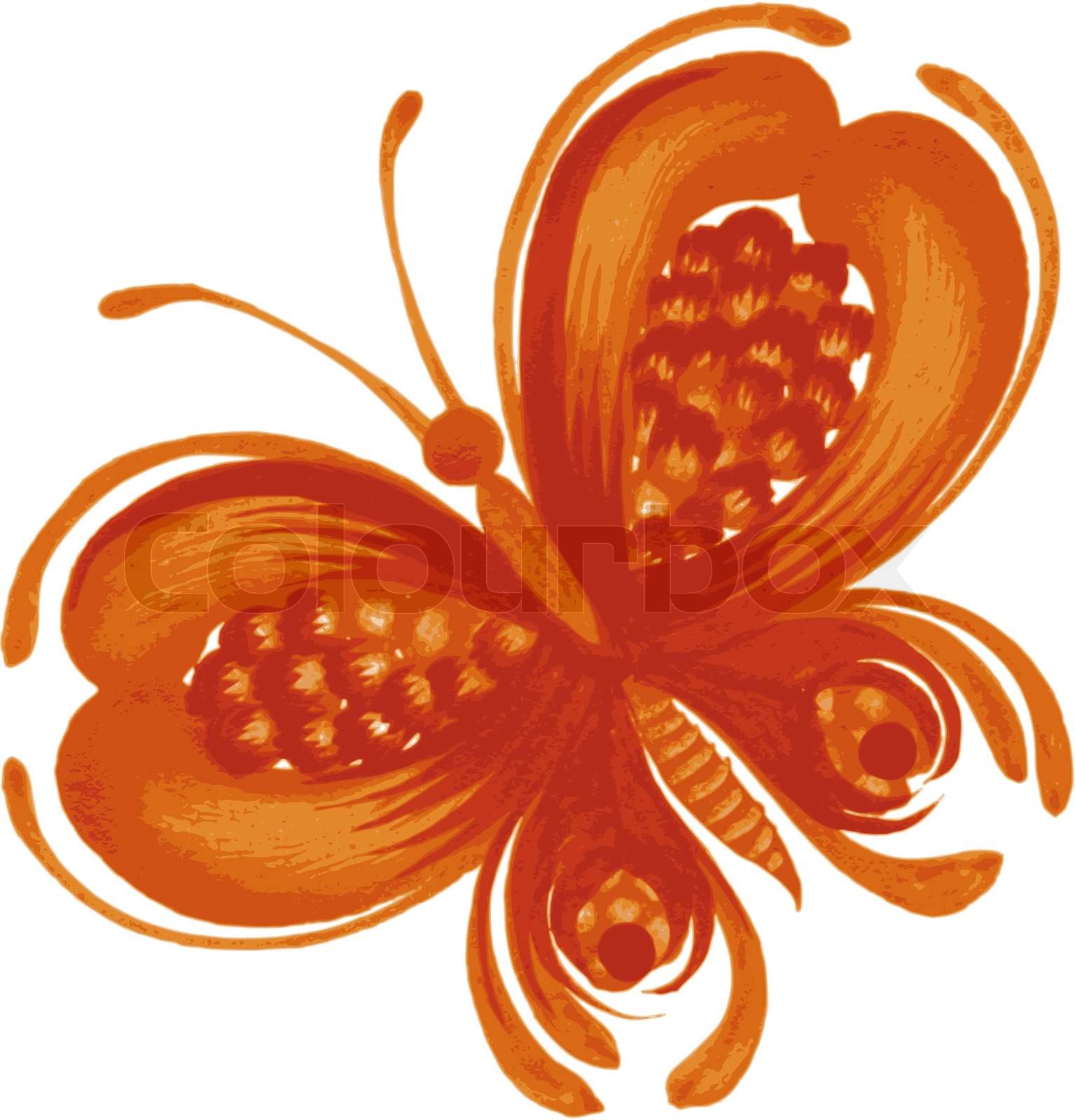 orange butterfly | Stock vector | Colourbox