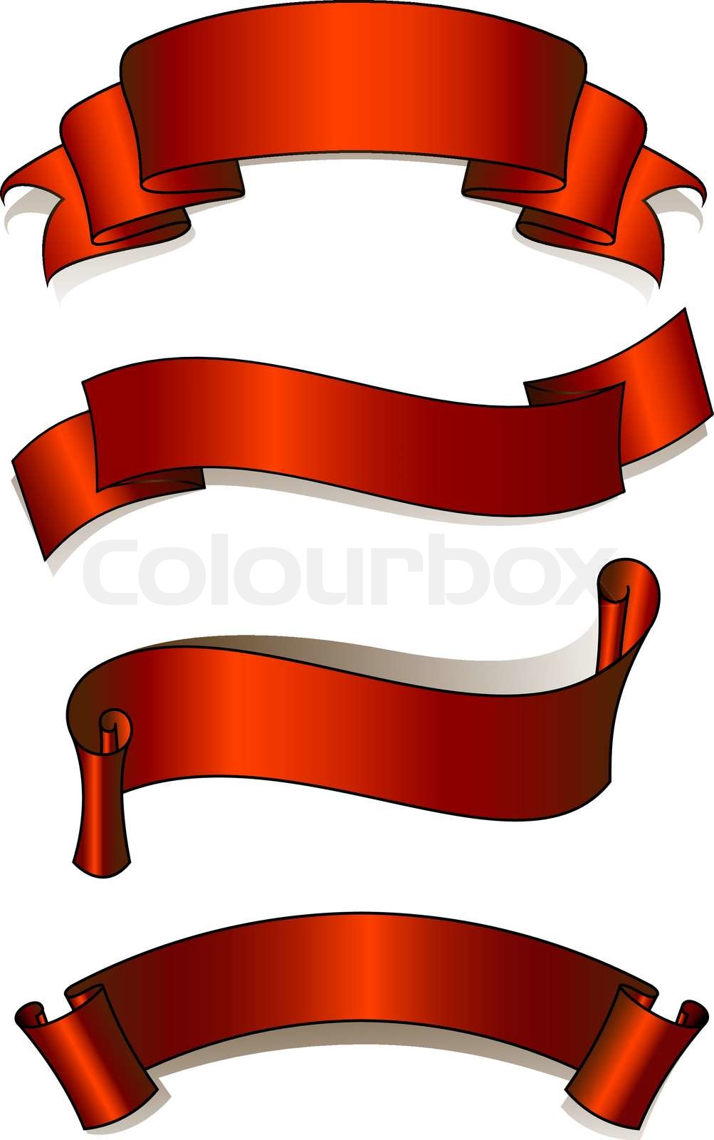 Red banners | Stock vector | Colourbox