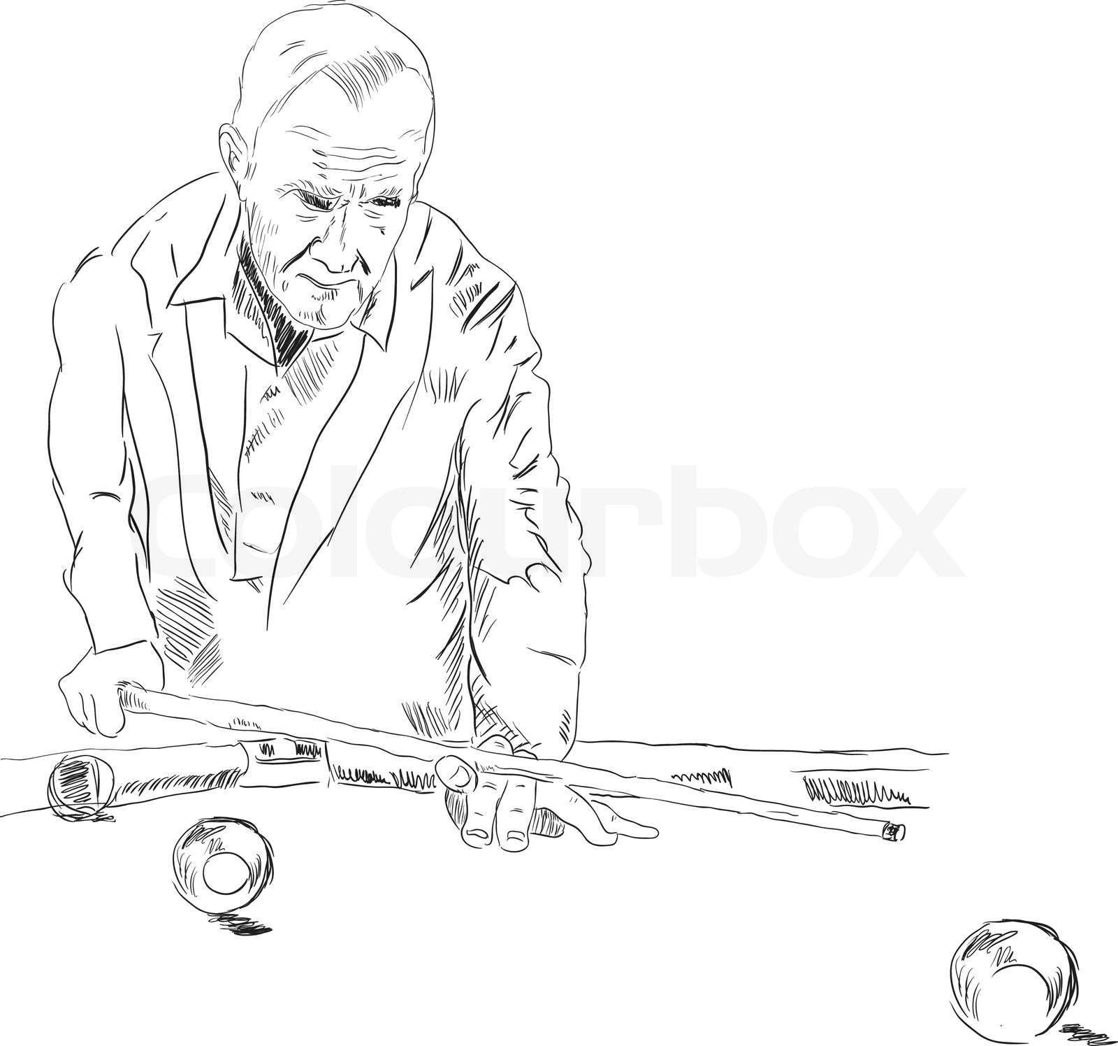 Man playing pool | Stock vector | Colourbox