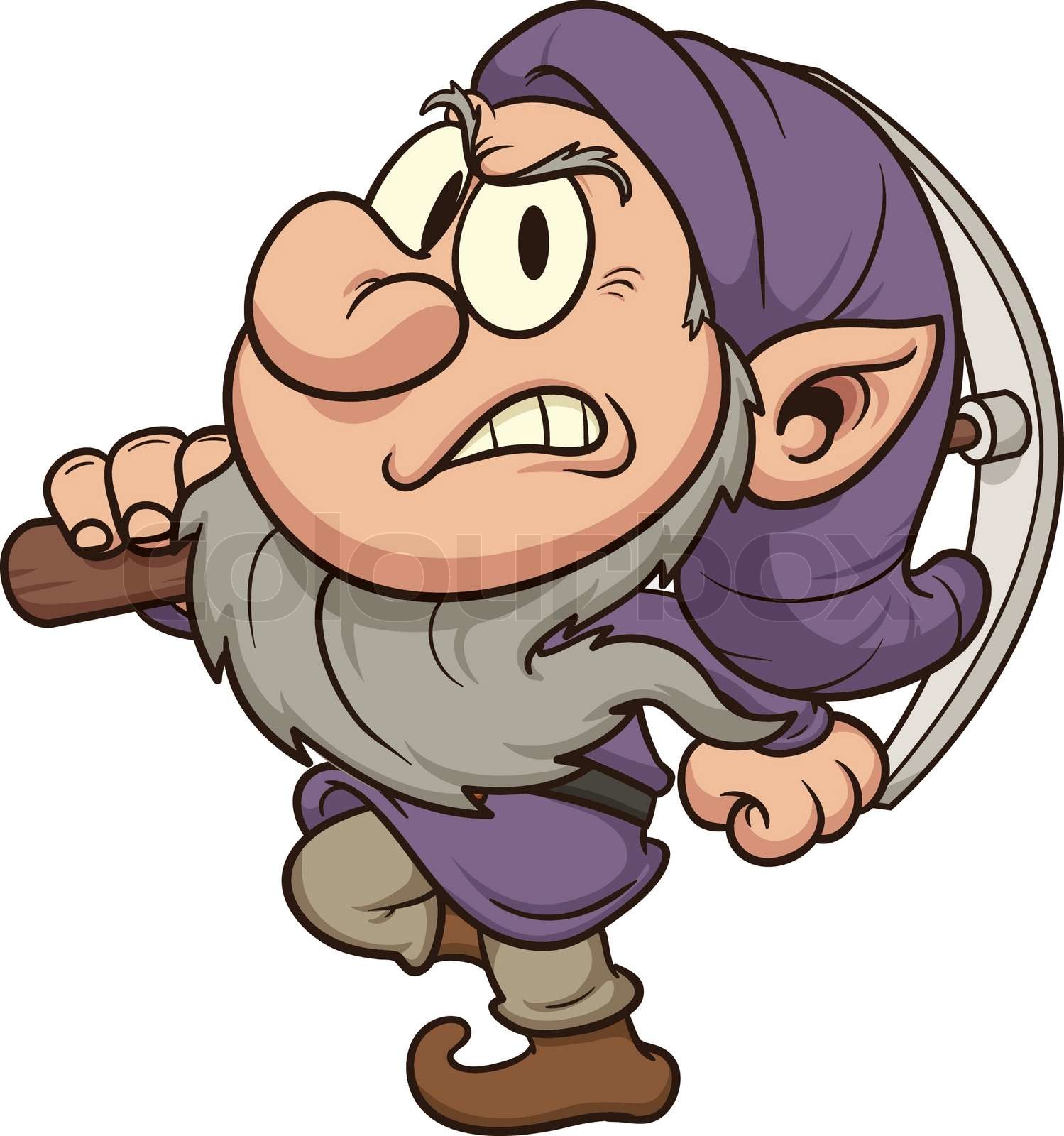Angry miner dwarf | Stock vector | Colourbox