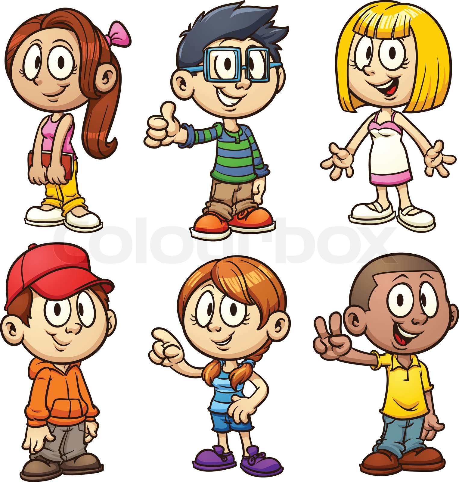Cute cartoon kids | Stock vector | Colourbox