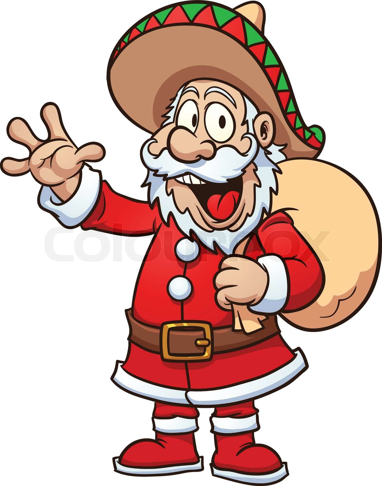 Santa Claus wearing a sombrero | Stock vector | Colourbox