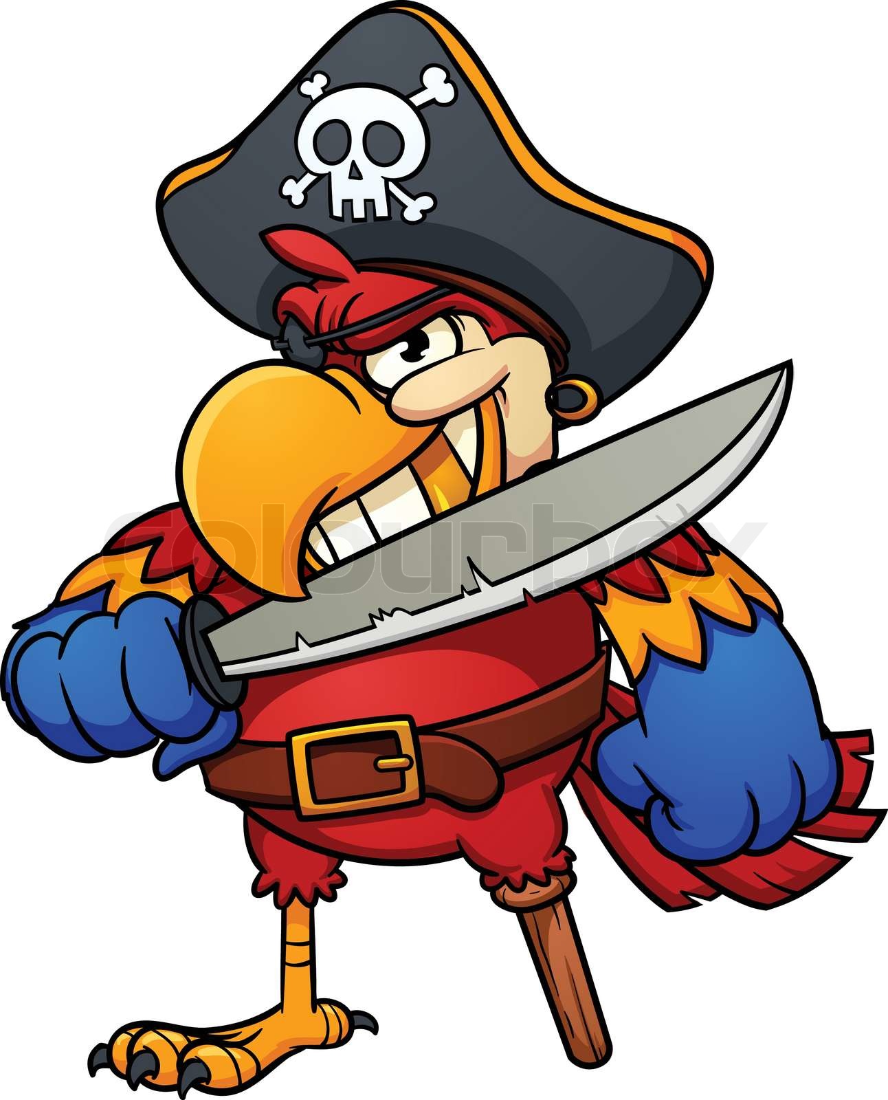 Evil pirate parrot | Stock vector | Colourbox