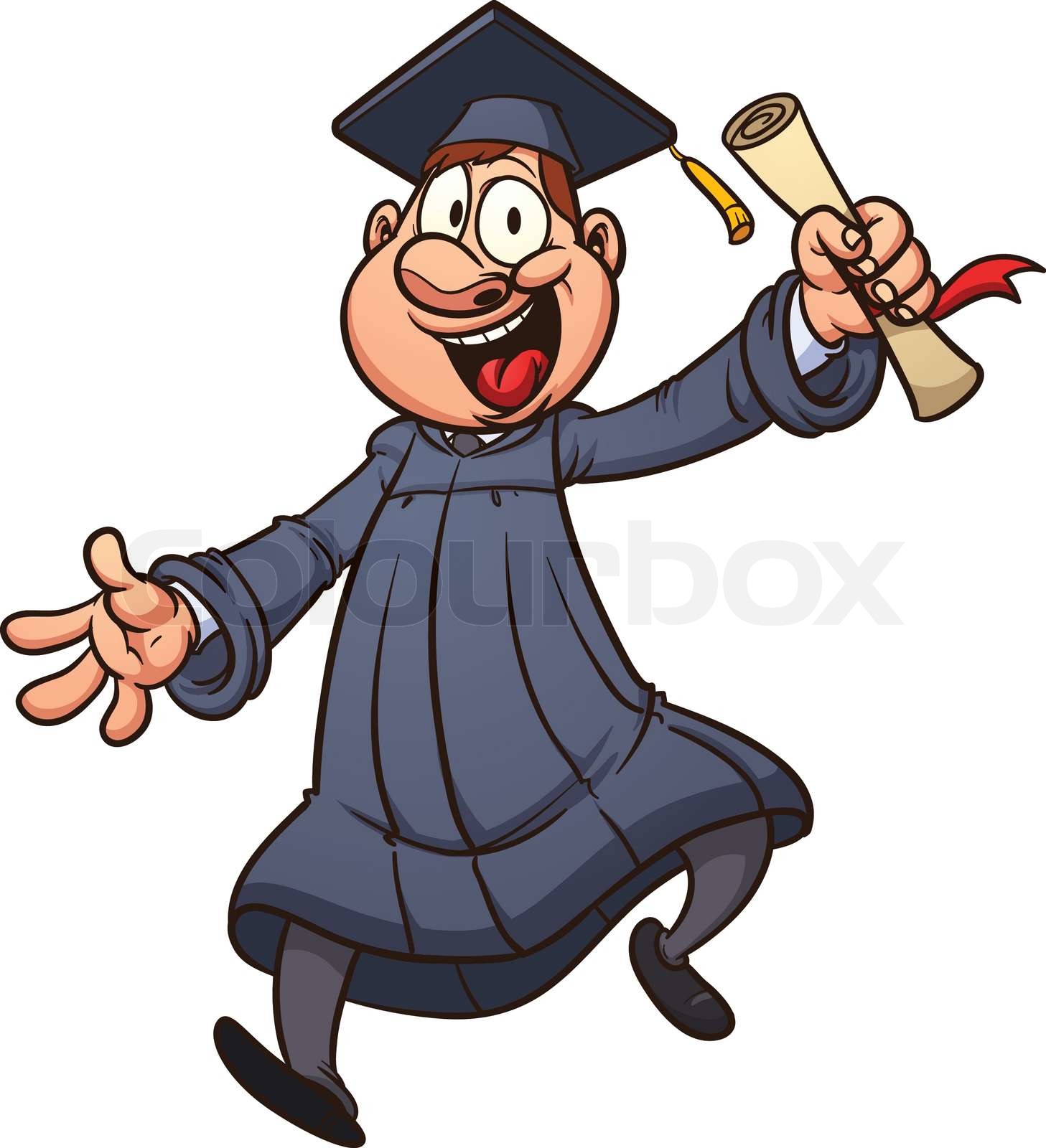 Cartoon college graduate | Stock vector | Colourbox