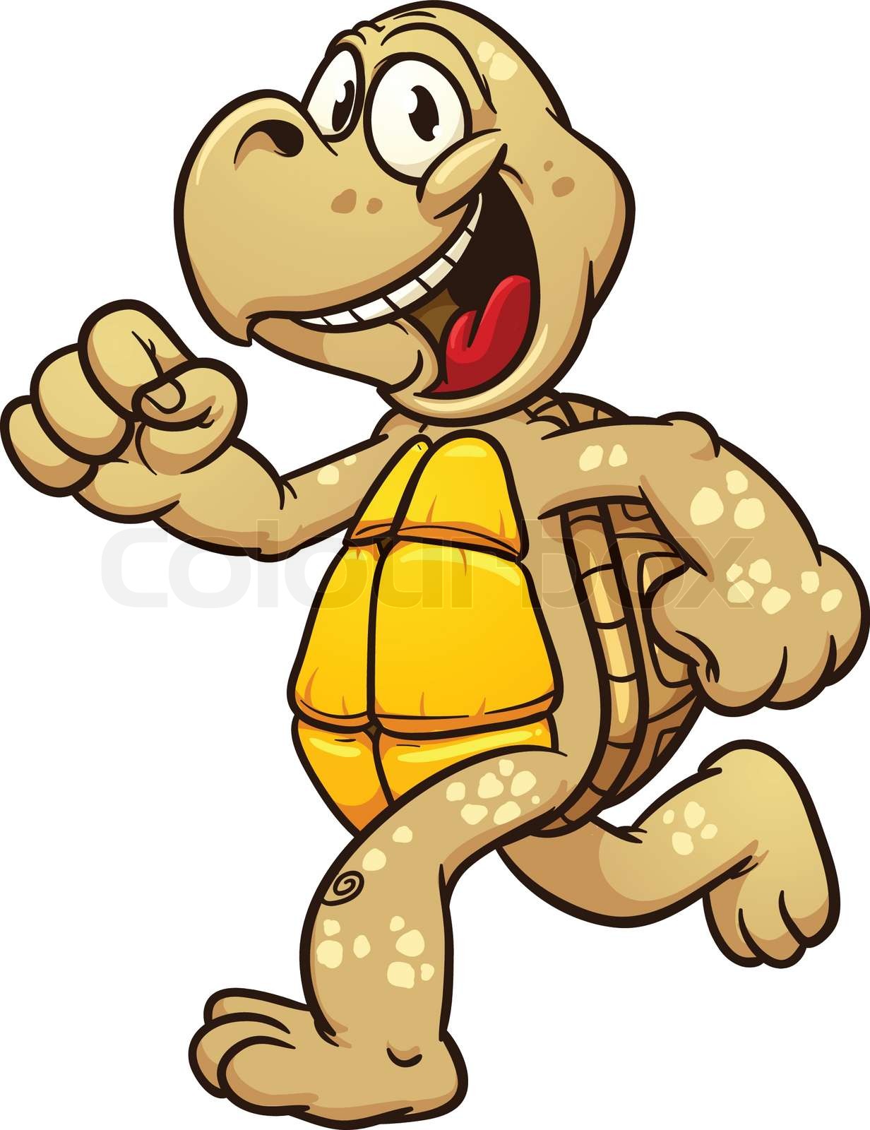 Running cartoon tortoise | Stock vector | Colourbox