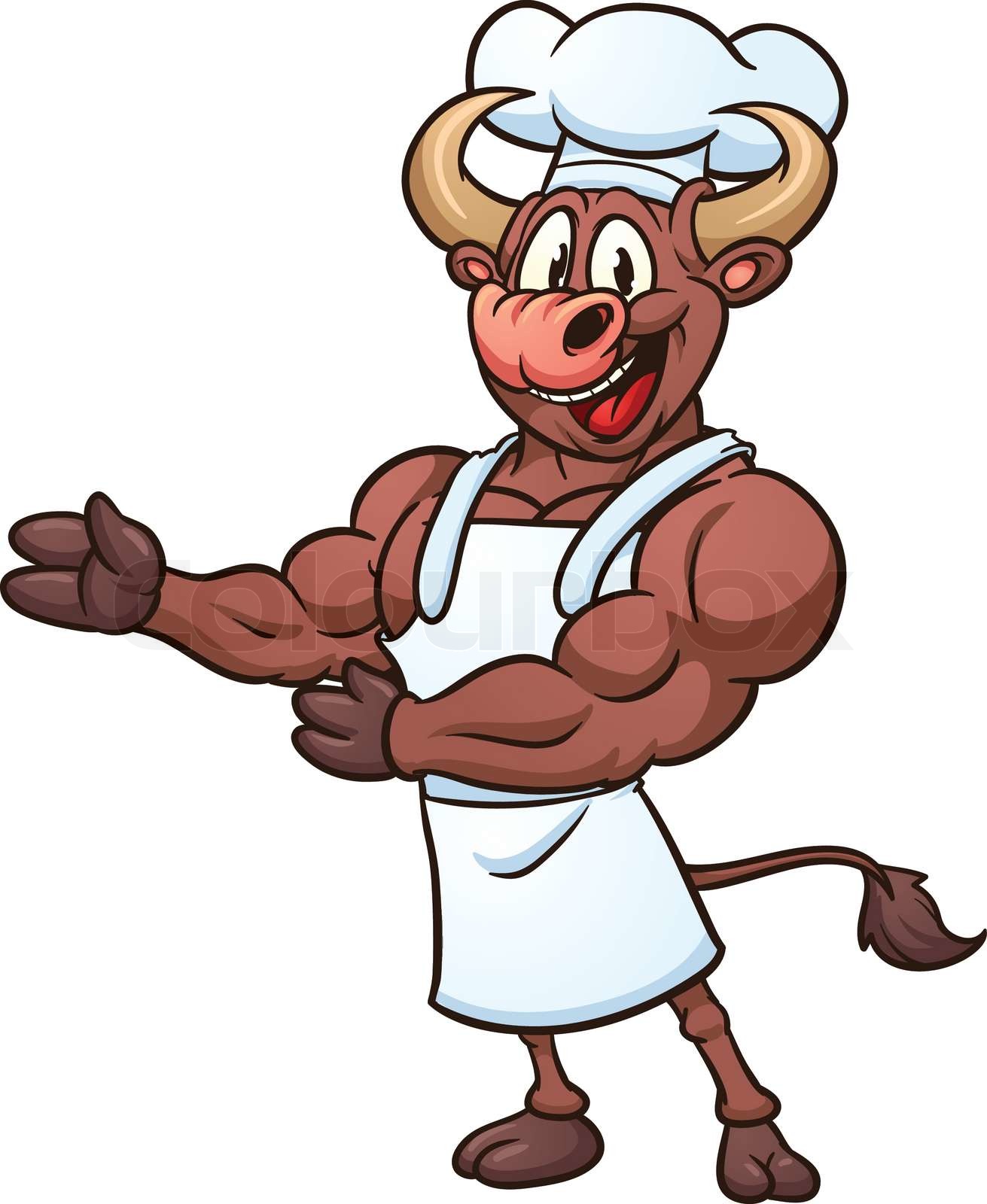 Cute cartoon bull chef | Stock vector | Colourbox