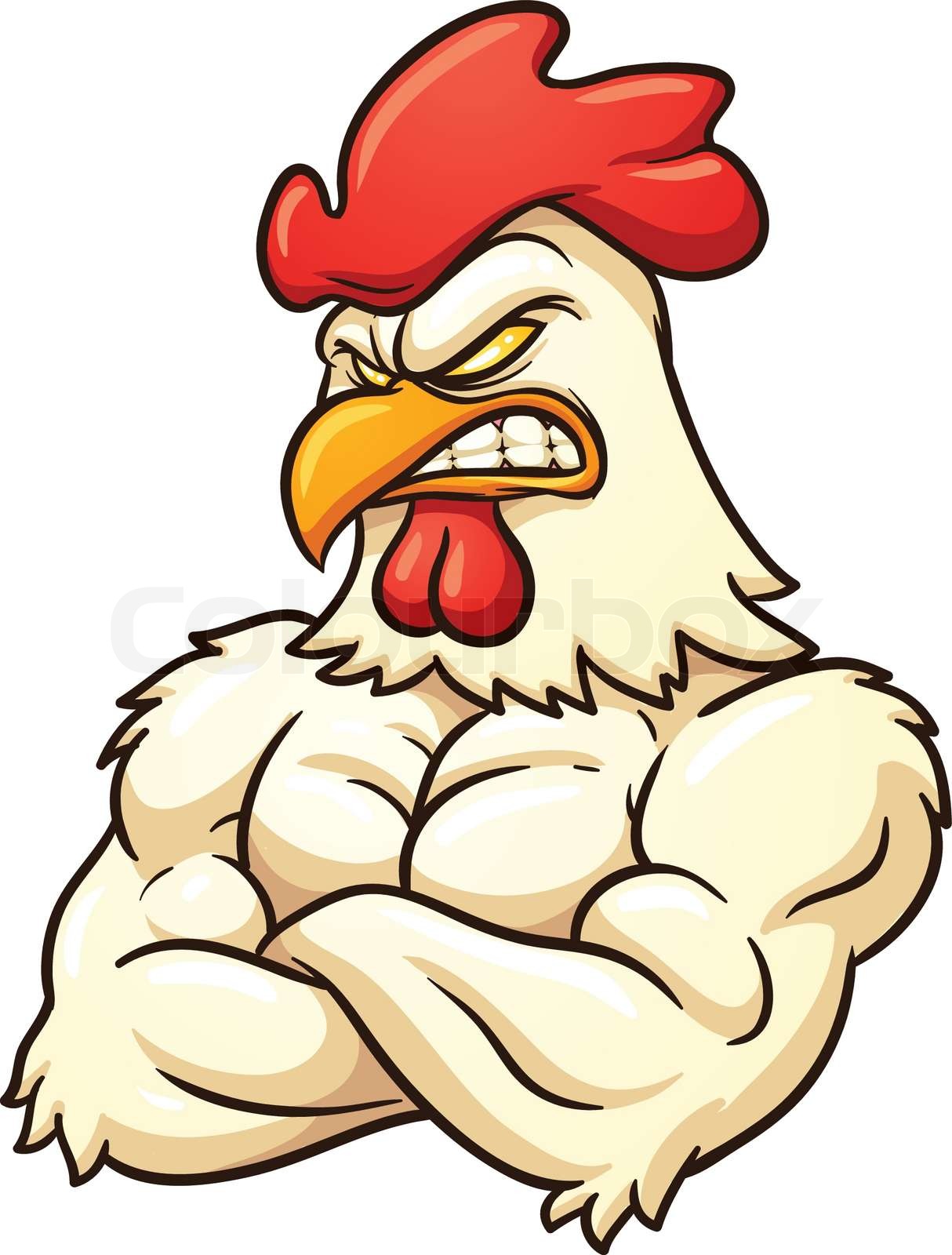 Strong rooster mascot | Stock vector | Colourbox
