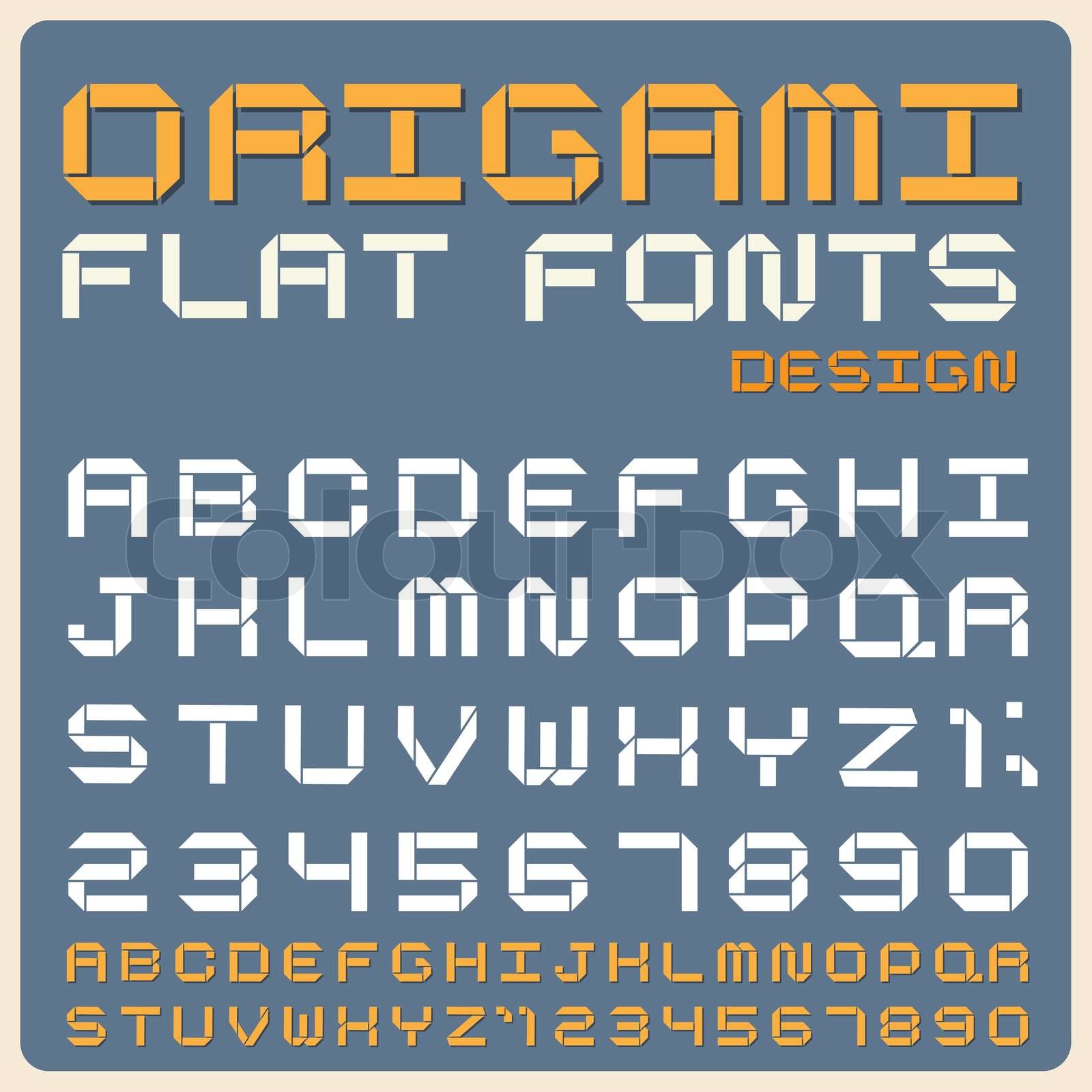 Origami Flat type font | Stock vector | Colourbox