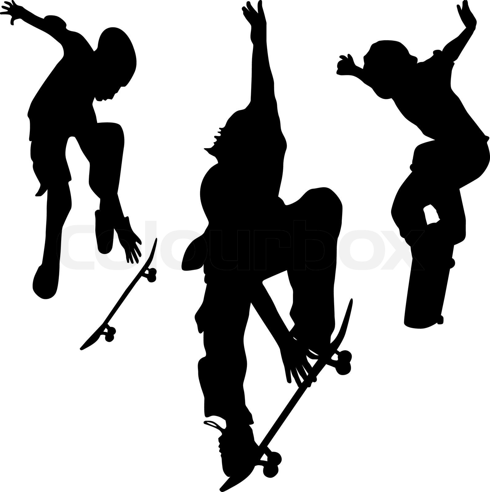 skater silhouette vector | Stock vector | Colourbox