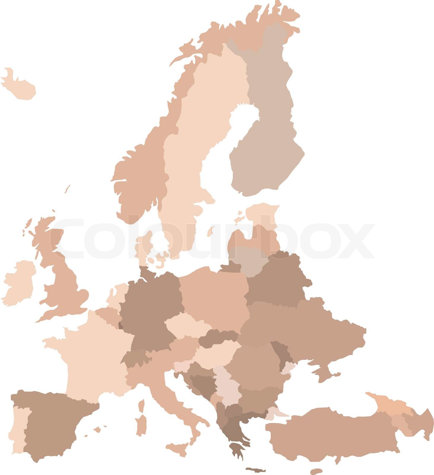 Europe map with borders for countries | Stock vector | Colourbox