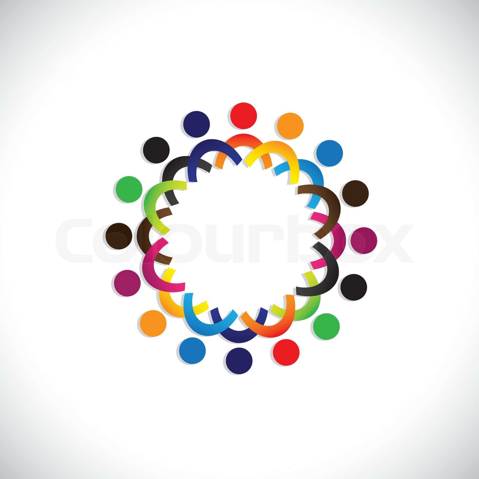 Konzept Grafik - bunte soziale Gemeinschaft von Menschen iconssymbols ...