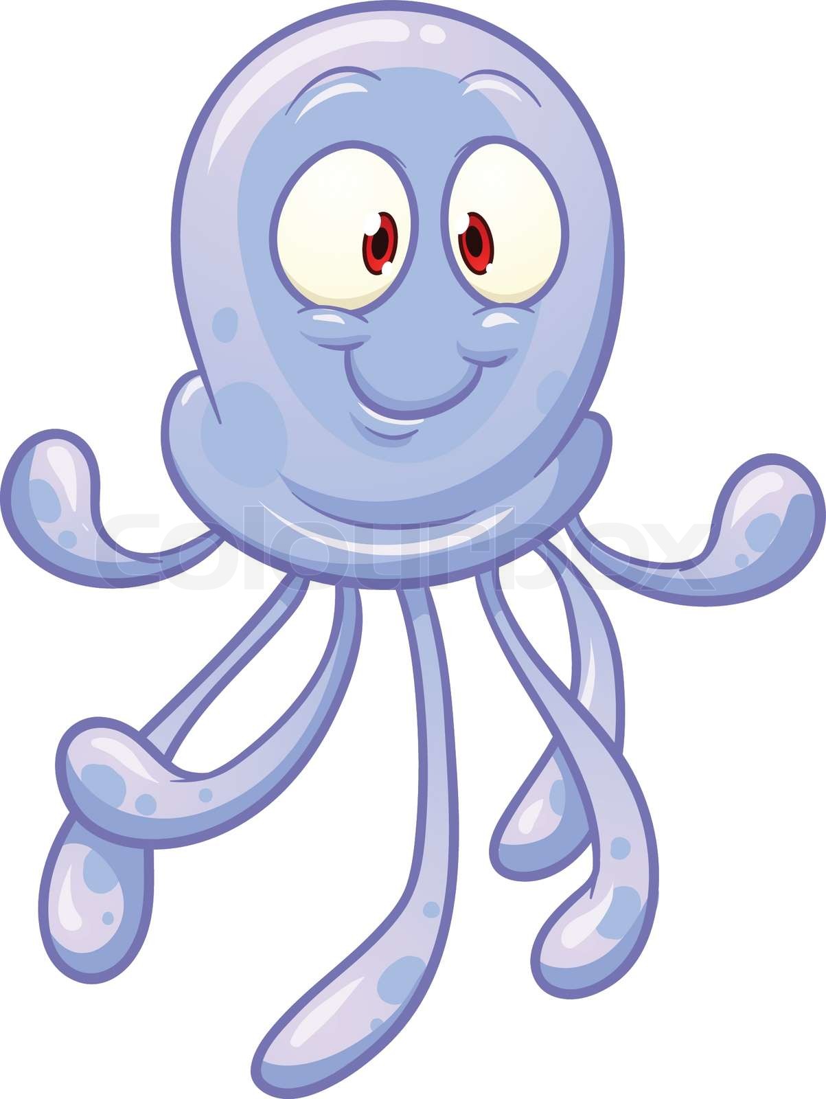 Cute cartoon jellyfish | Stock vector | Colourbox