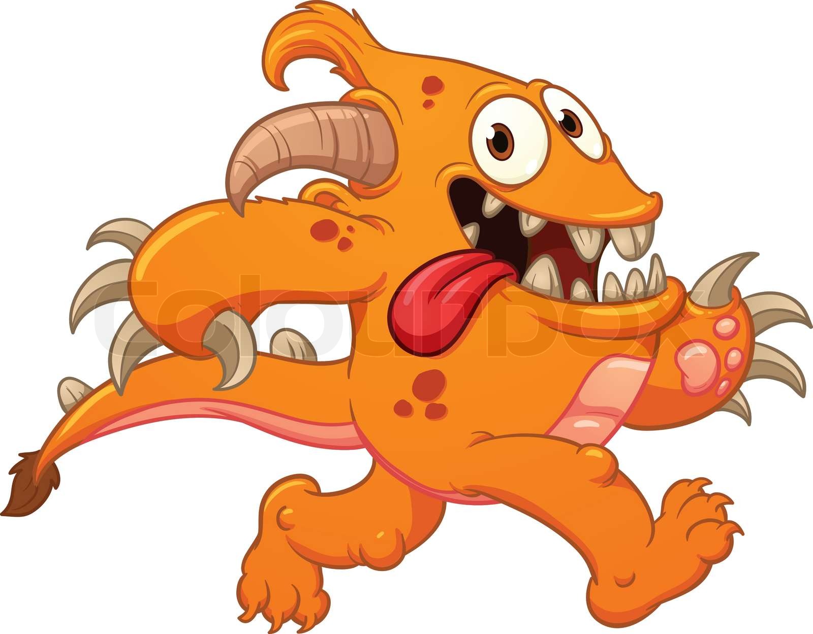 Crazy orange monster | Stock vector | Colourbox