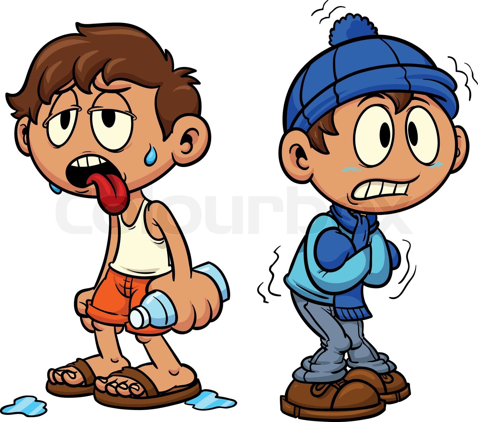 Cartoon Kid In Hot And Cold Weather Stock Vector Colourbox Cartoon Kid In Hot And Cold Weather Stock Vector Colourbox