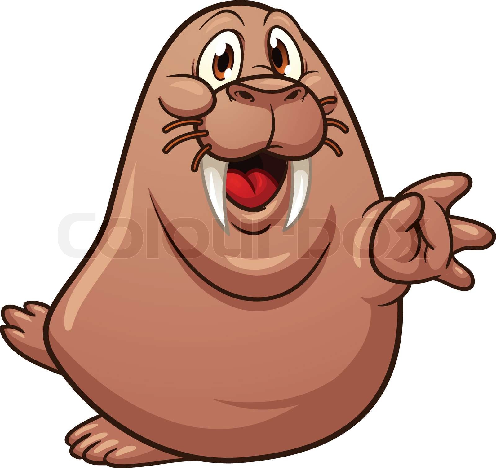 Cute cartoon walrus | Stock vector | Colourbox