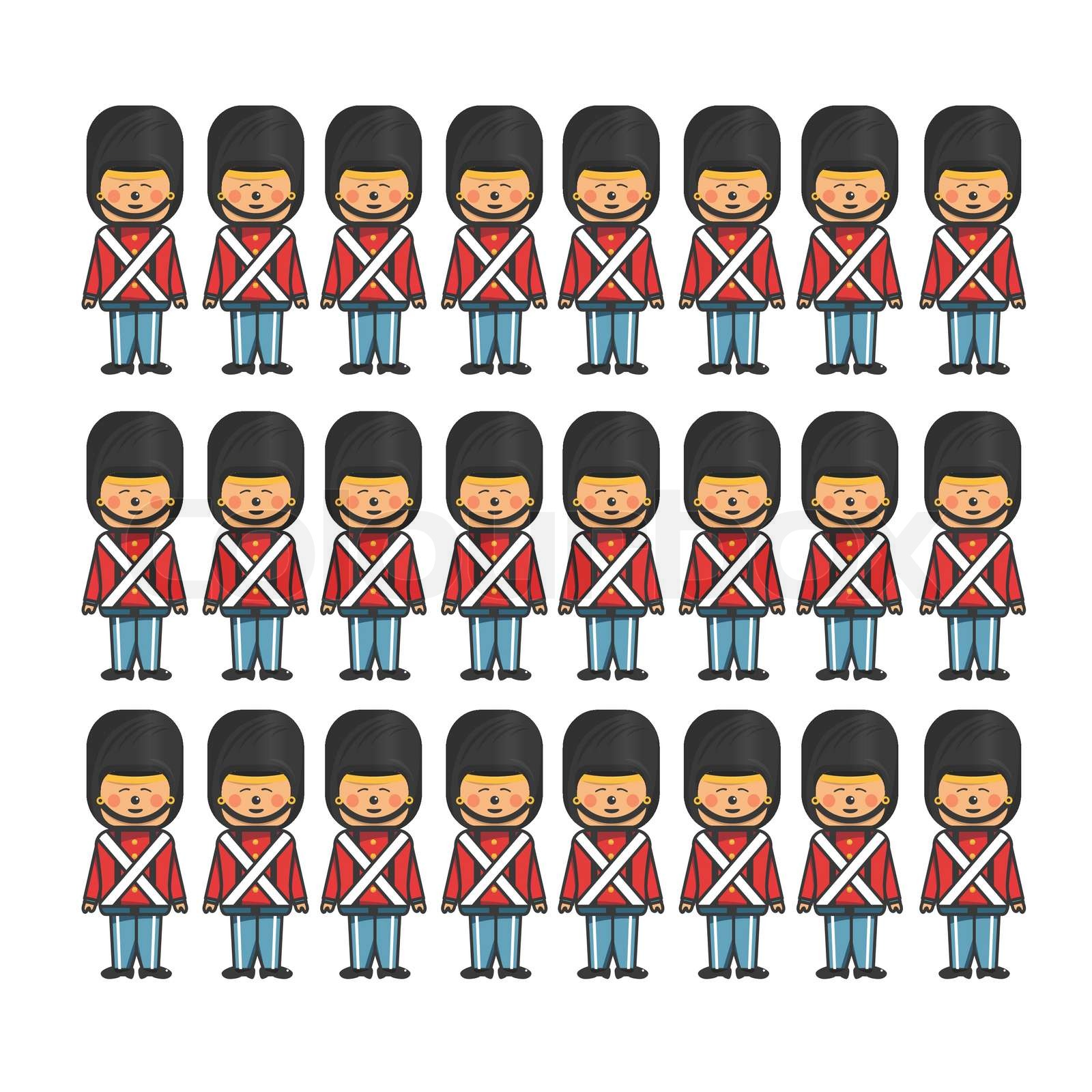 Toy soldiers on a row | Stock vector | Colourbox