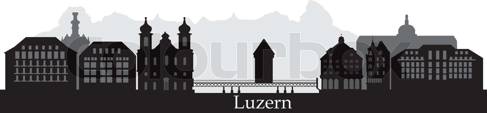 luzern Skyline | Stock-Vektor | Colourbox