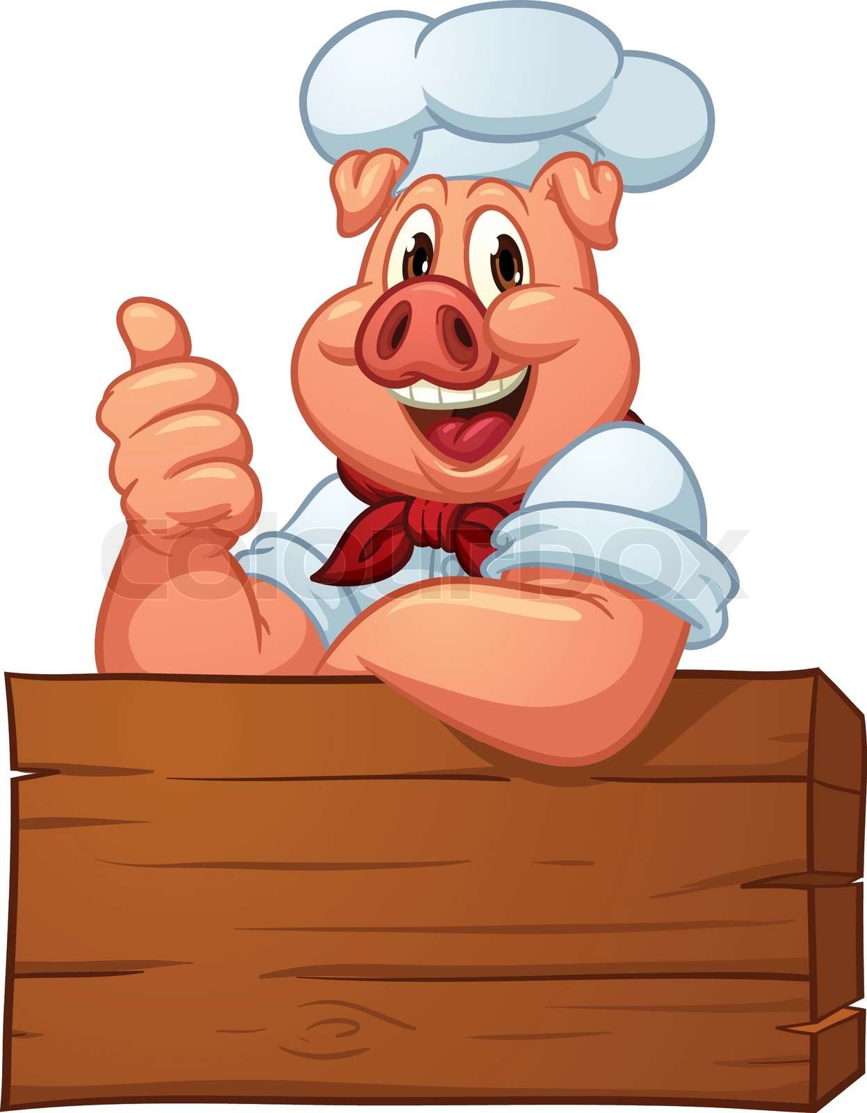 Happy pig chef | Stock vector | Colourbox