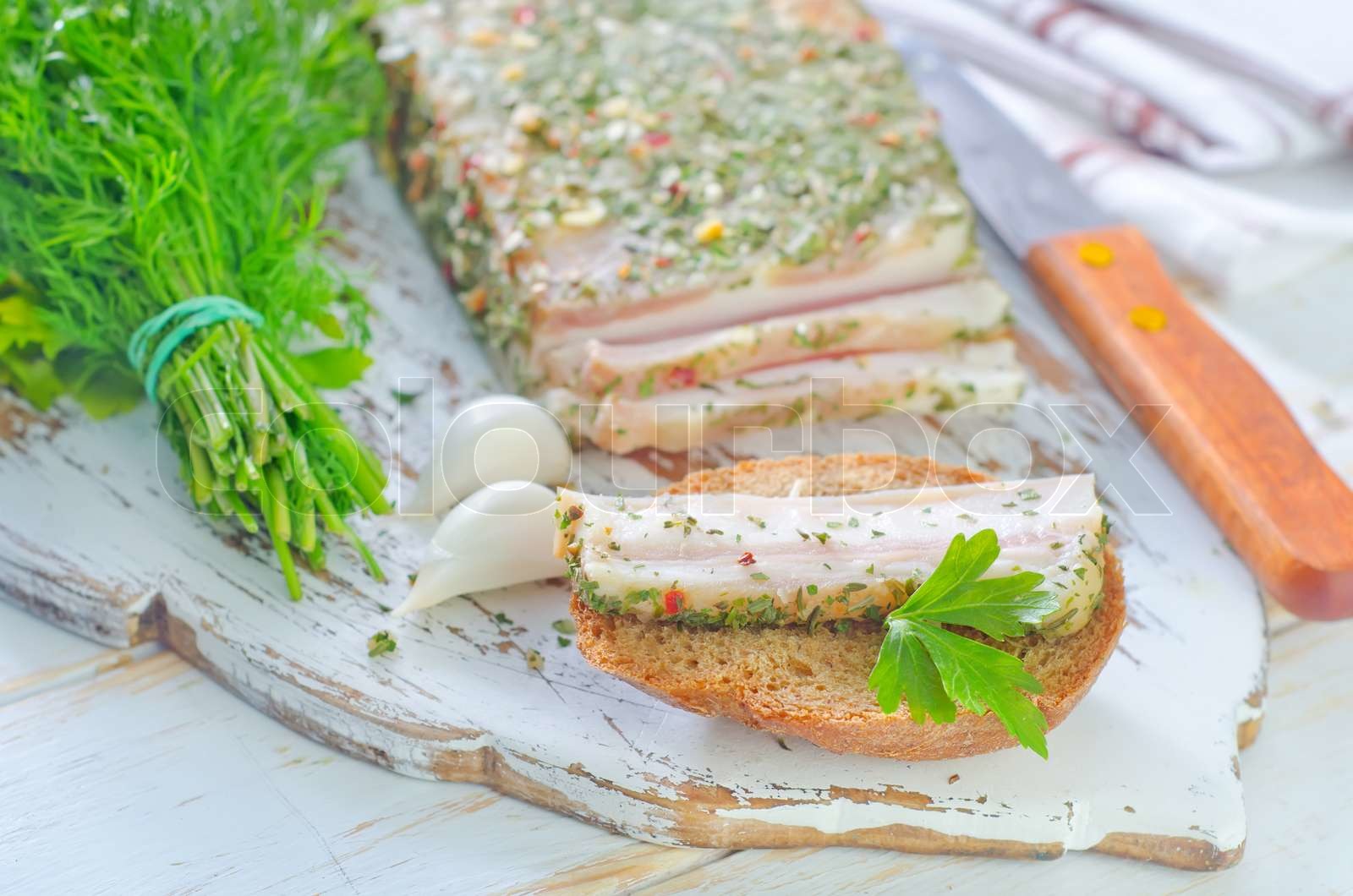 svinefedt med krydderi | Stock foto | Colourbox