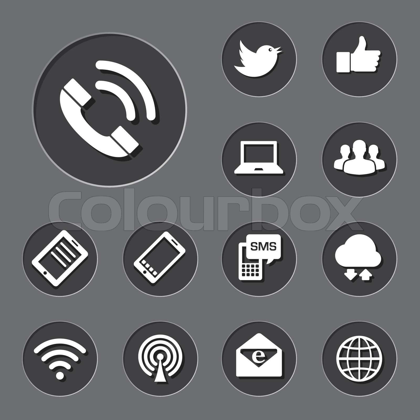 Mobile devices and networkicons set | Stock vector | Colourbox