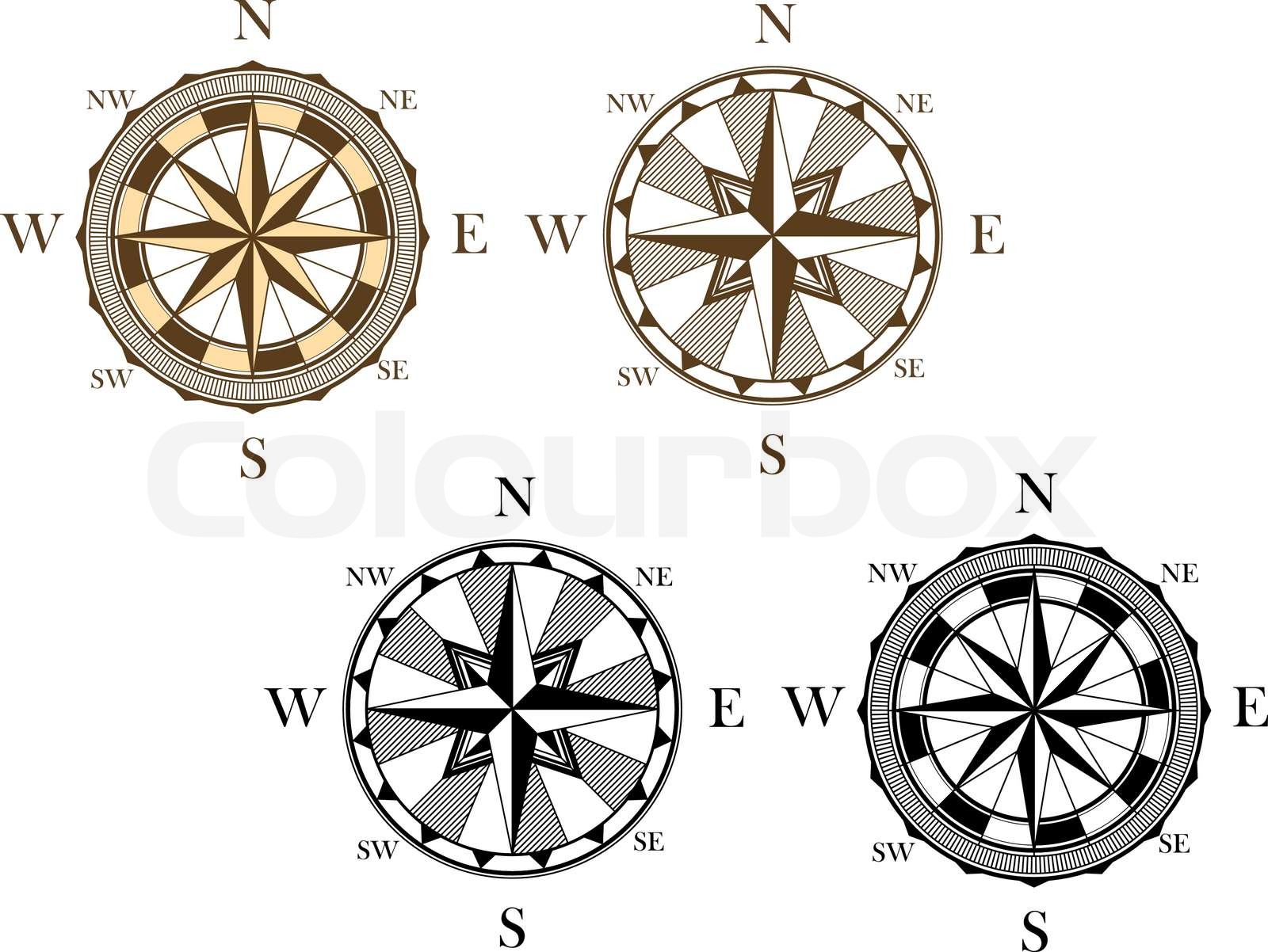 Ancient Kompass Zeichen | Stock-Vektor | Colourbox