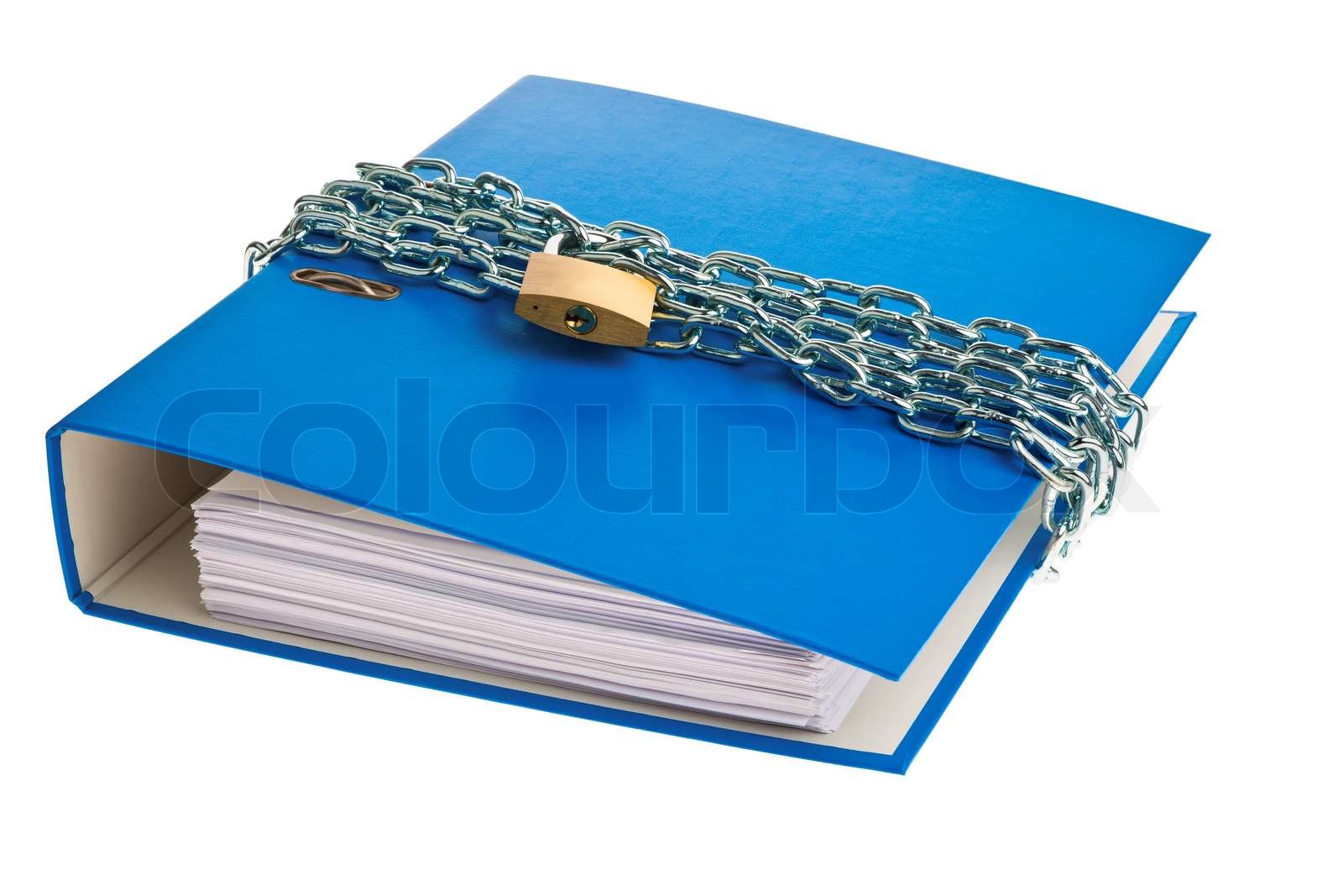 closed file folder with chain | Stock image | Colourbox