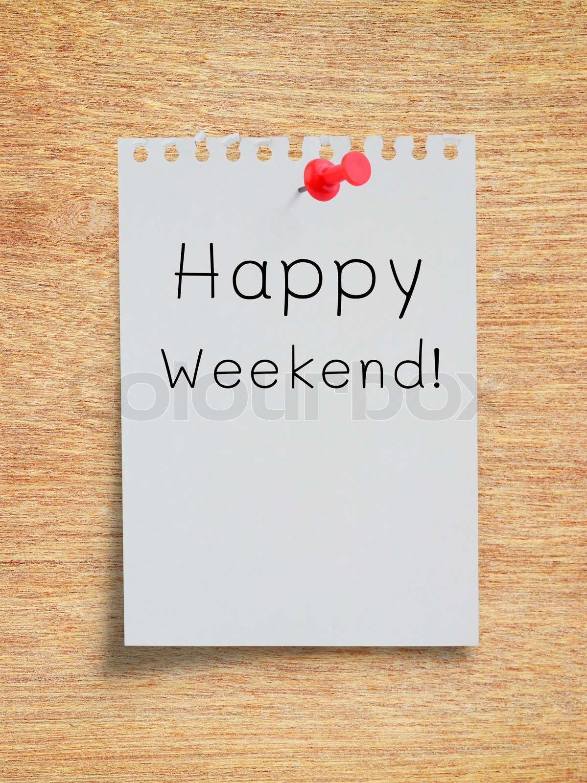 Note Happy Weekend on paper | Stock image | Colourbox