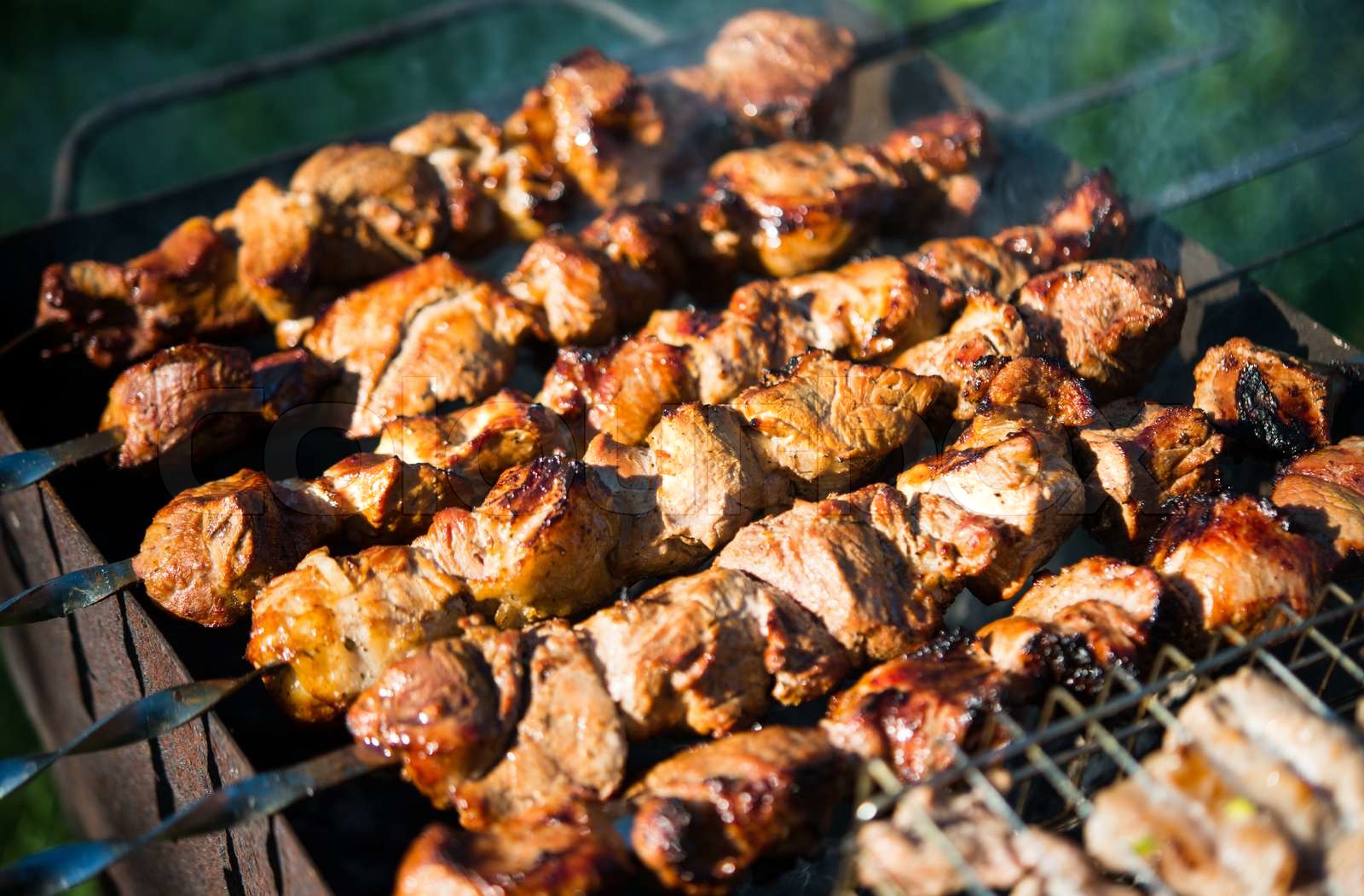 Shashlik shaslik - traditional russian barbecue | Stock image | Colourbox