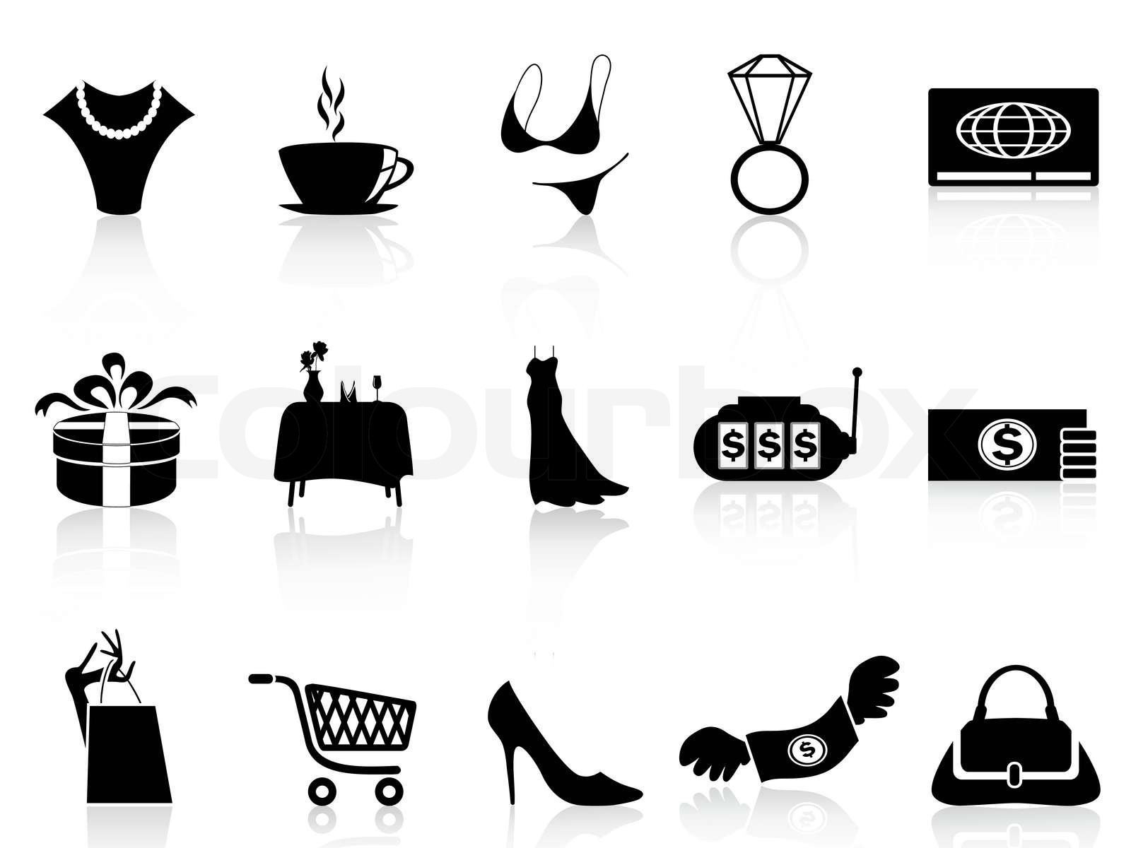 luxury shopping icons set | Stock vector | Colourbox