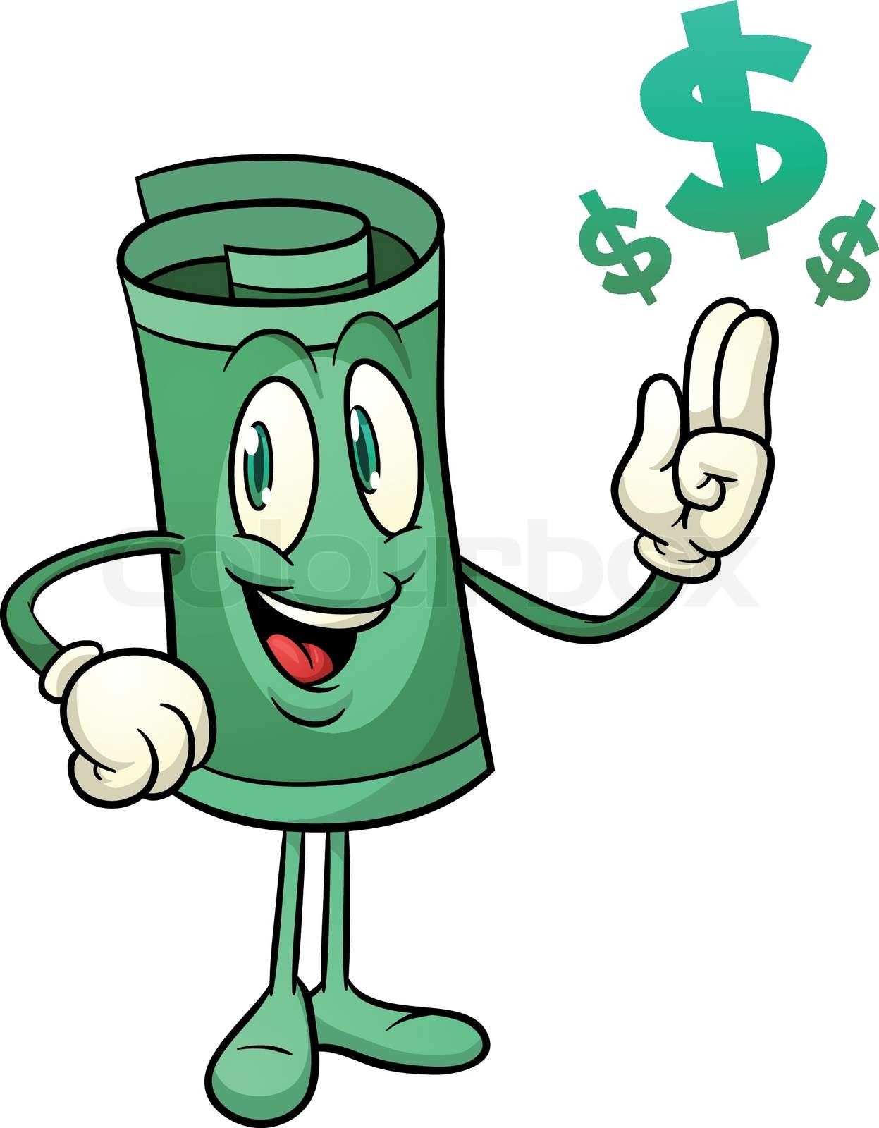 Cute paper money character | Stock vector | Colourbox