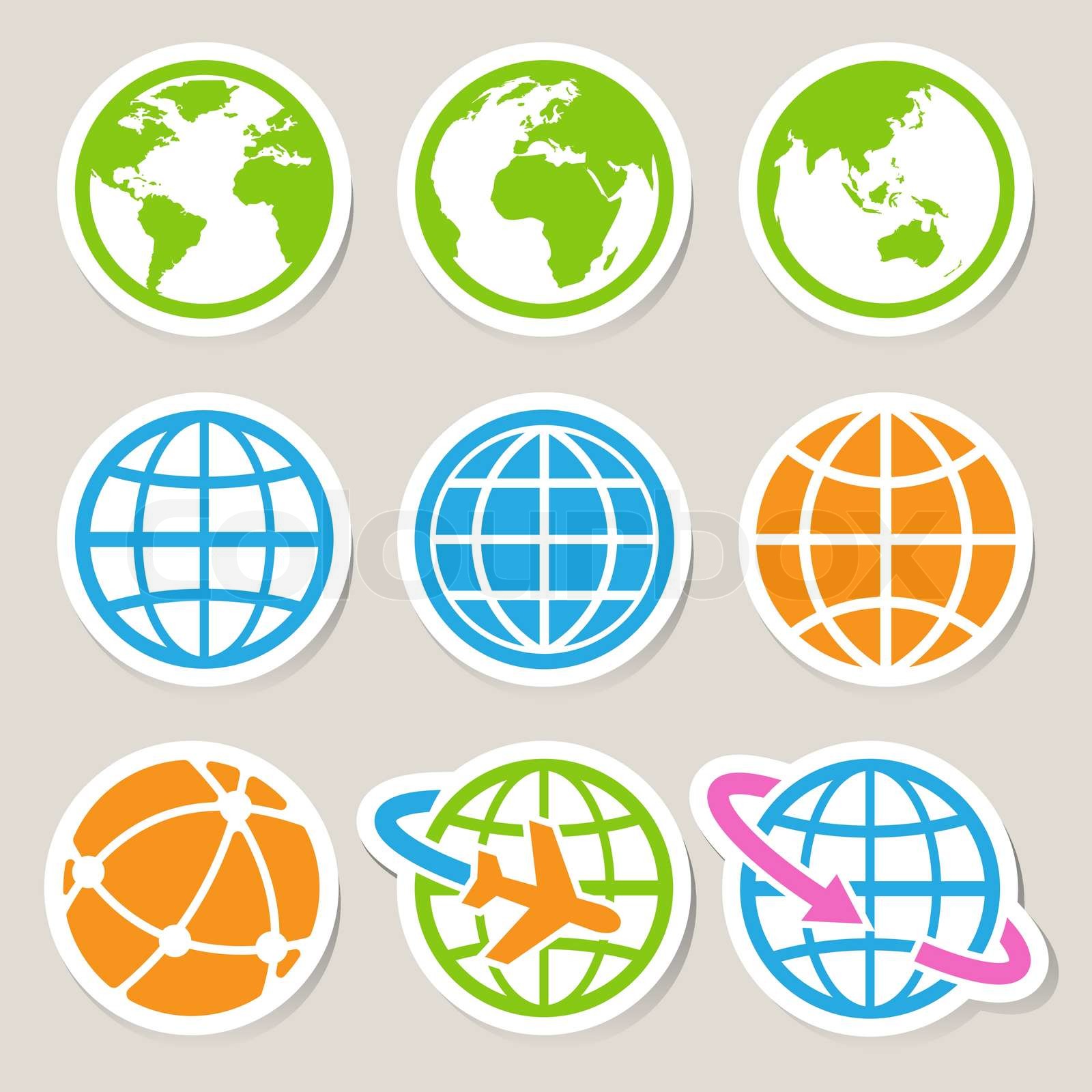 Erde Vektor-Icons gesetzt | Stock-Vektor | Colourbox