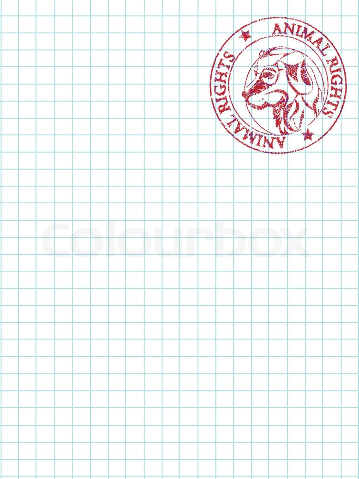 math paper with stamp | Stock vector | Colourbox