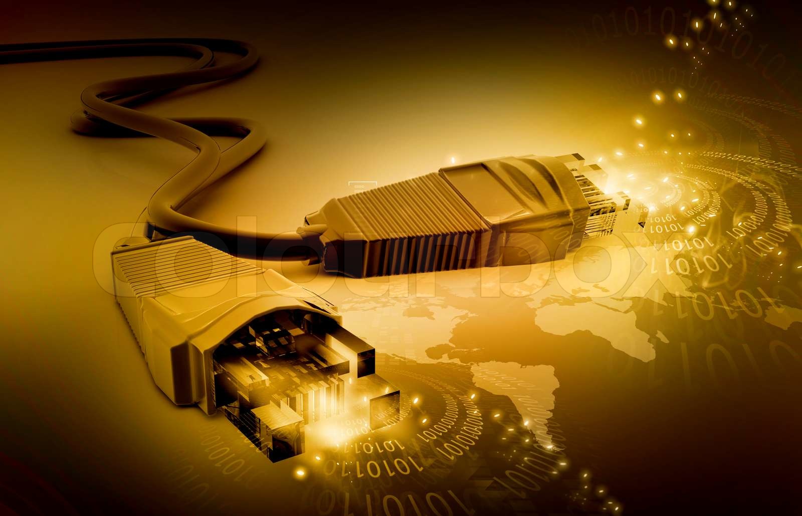 network cable with fiber | Stock image | Colourbox