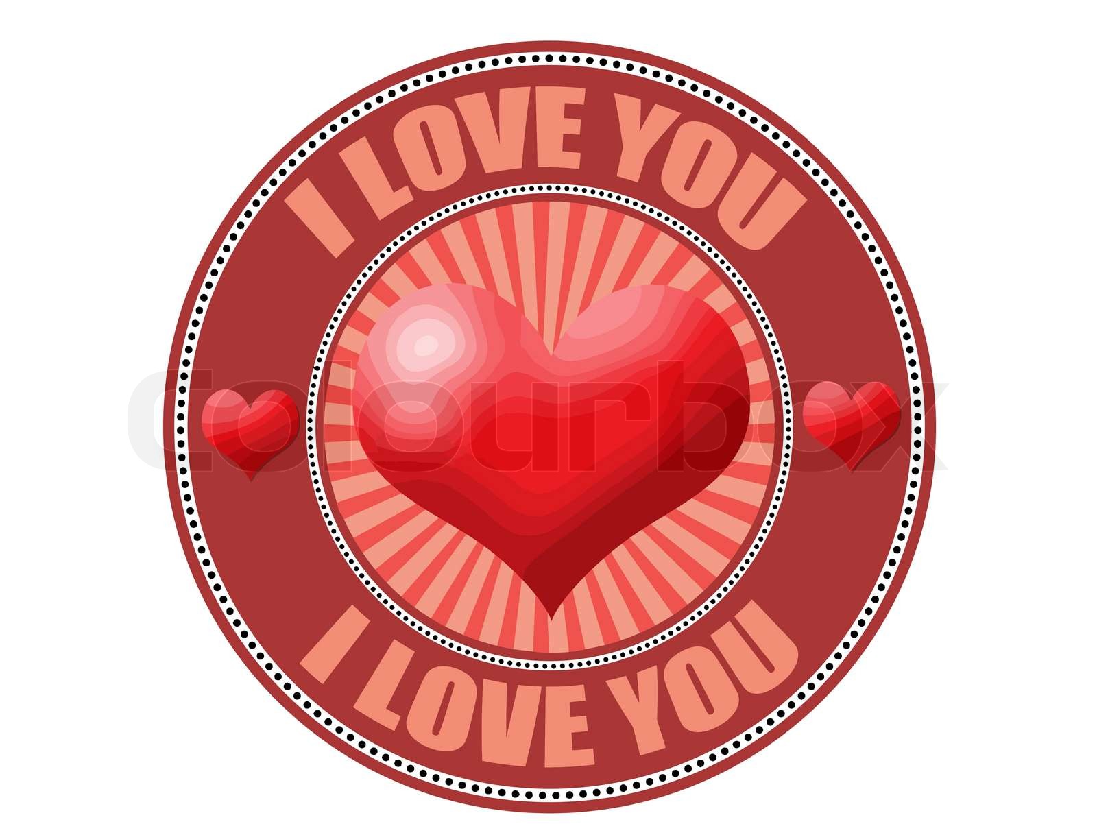 I love you label | Stock vector | Colourbox