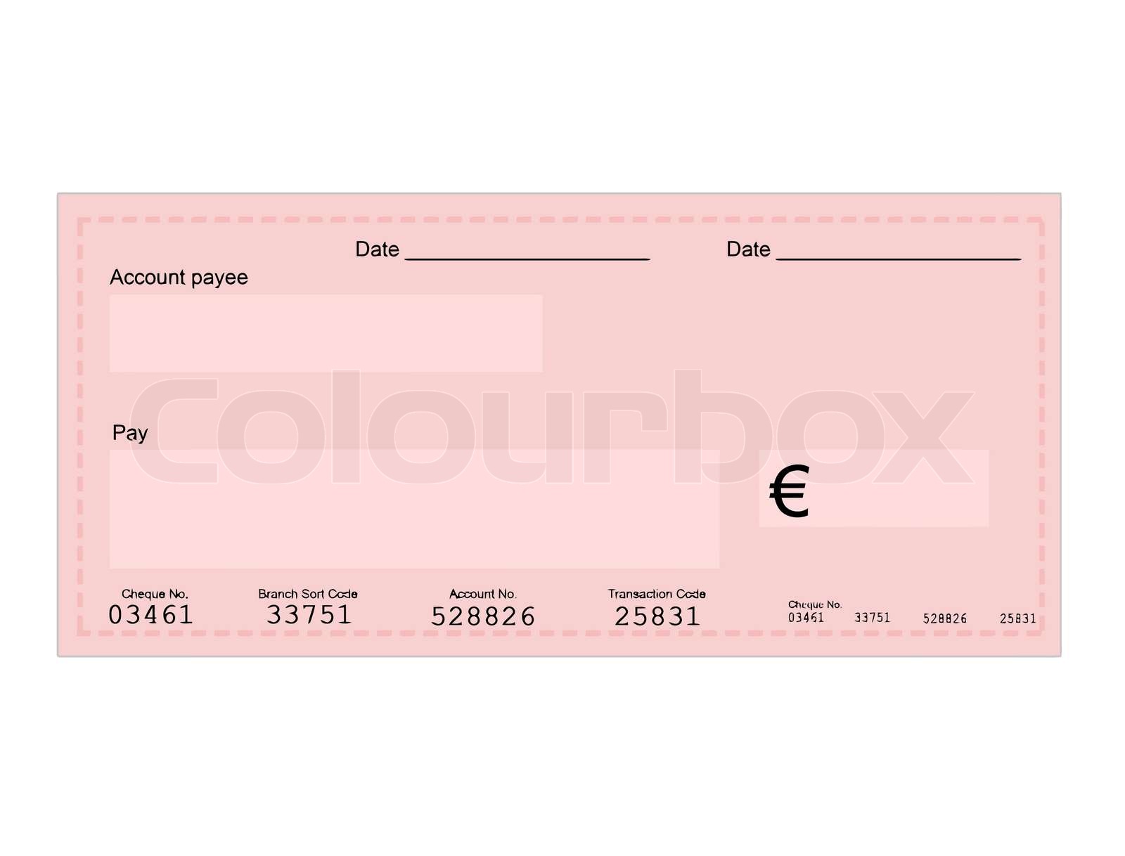Euro cheque | Stock vector | Colourbox