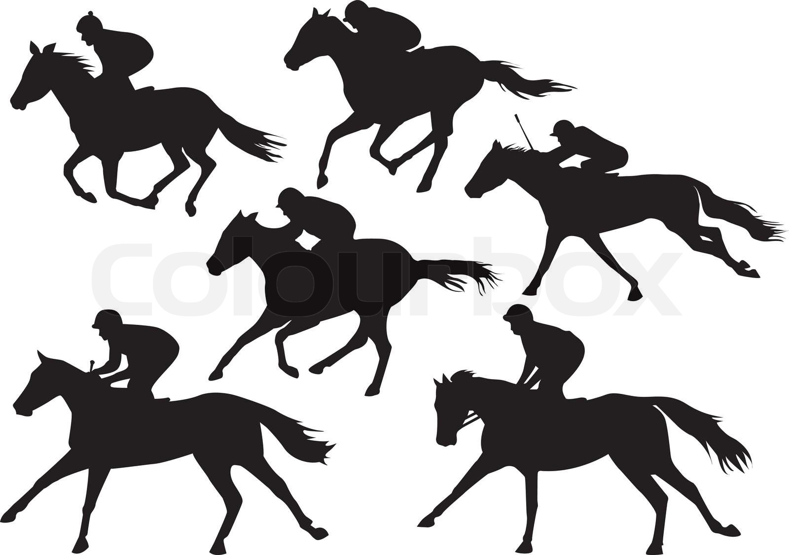 Collection set of racing horses | Stock vector | Colourbox