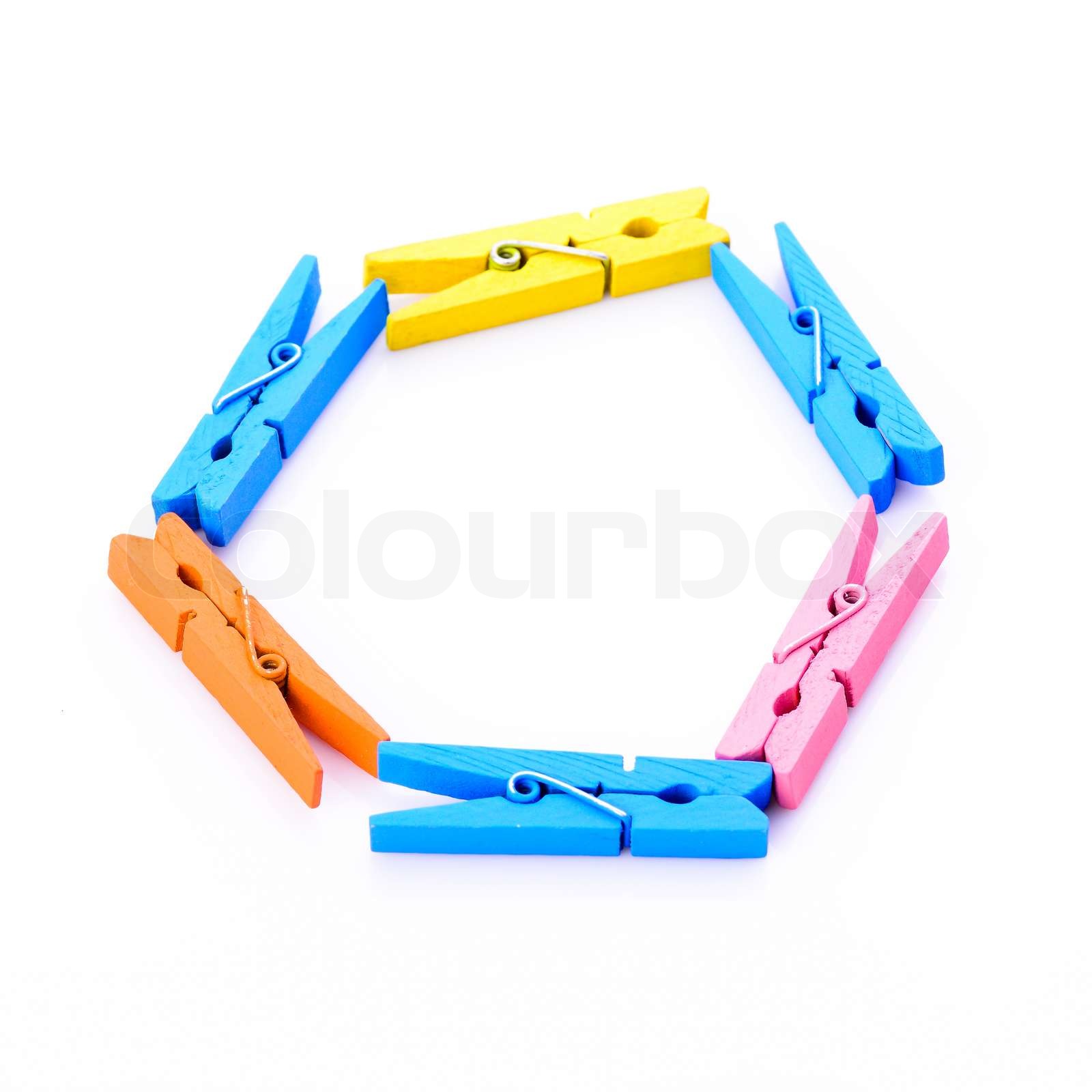 Cloth pins in ABC alphabet shape | Stock image | Colourbox