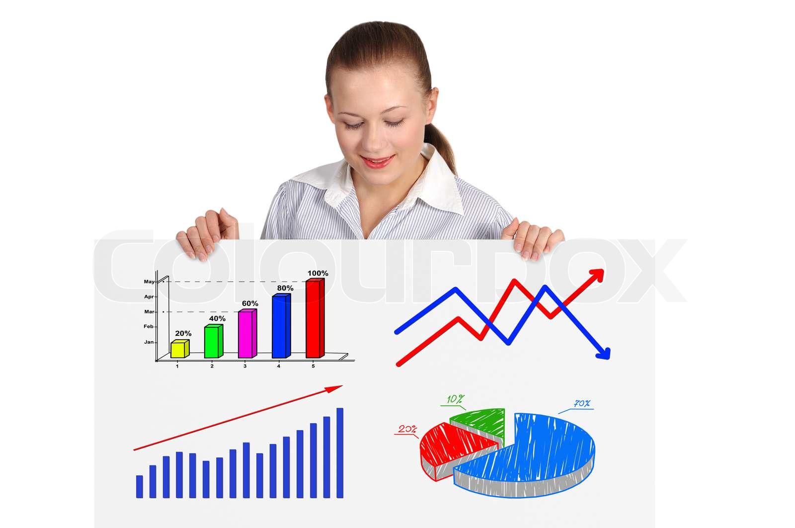 woman looking at graph | Stock image | Colourbox