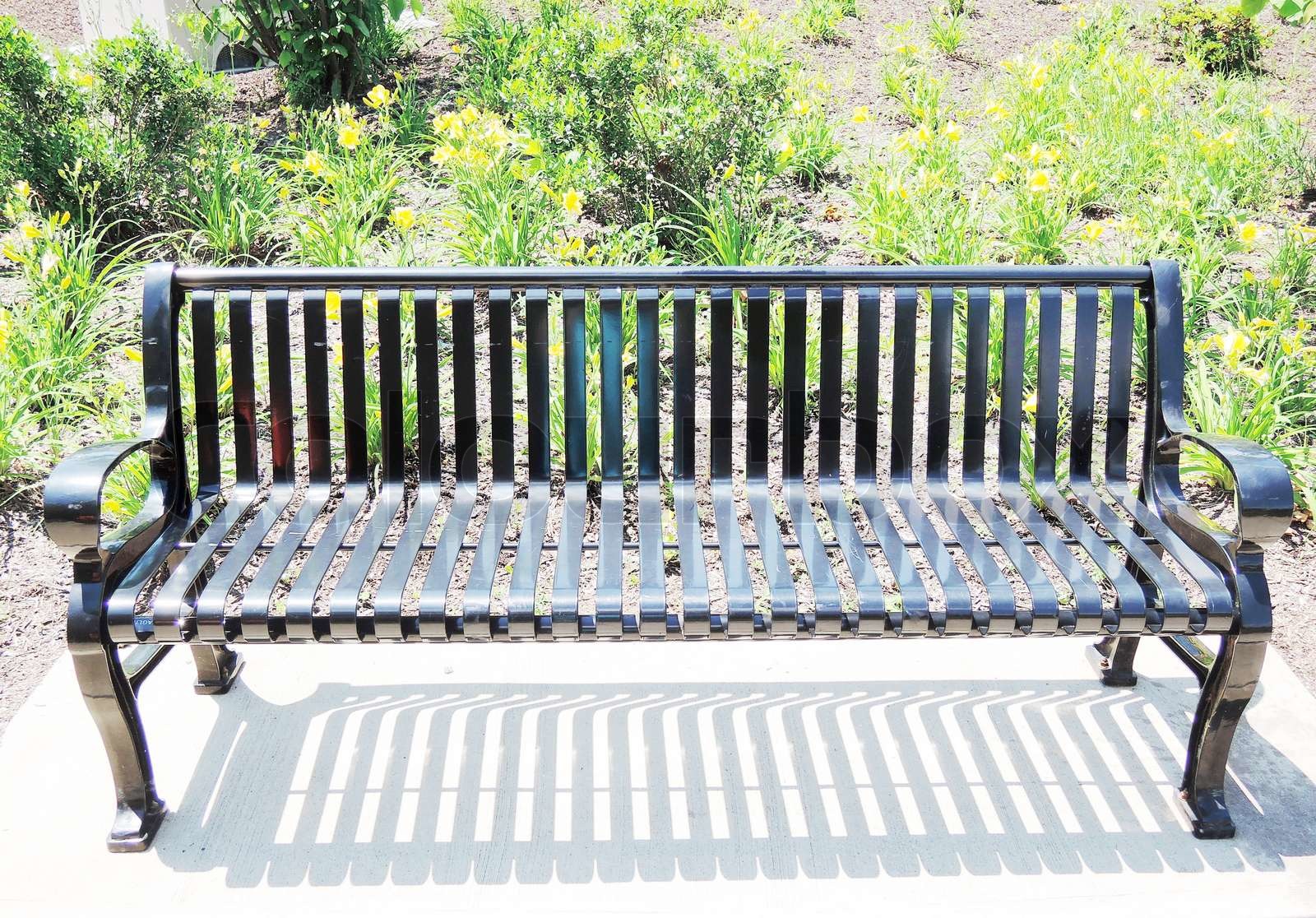 black metal bench - Stock Image - Everypixel