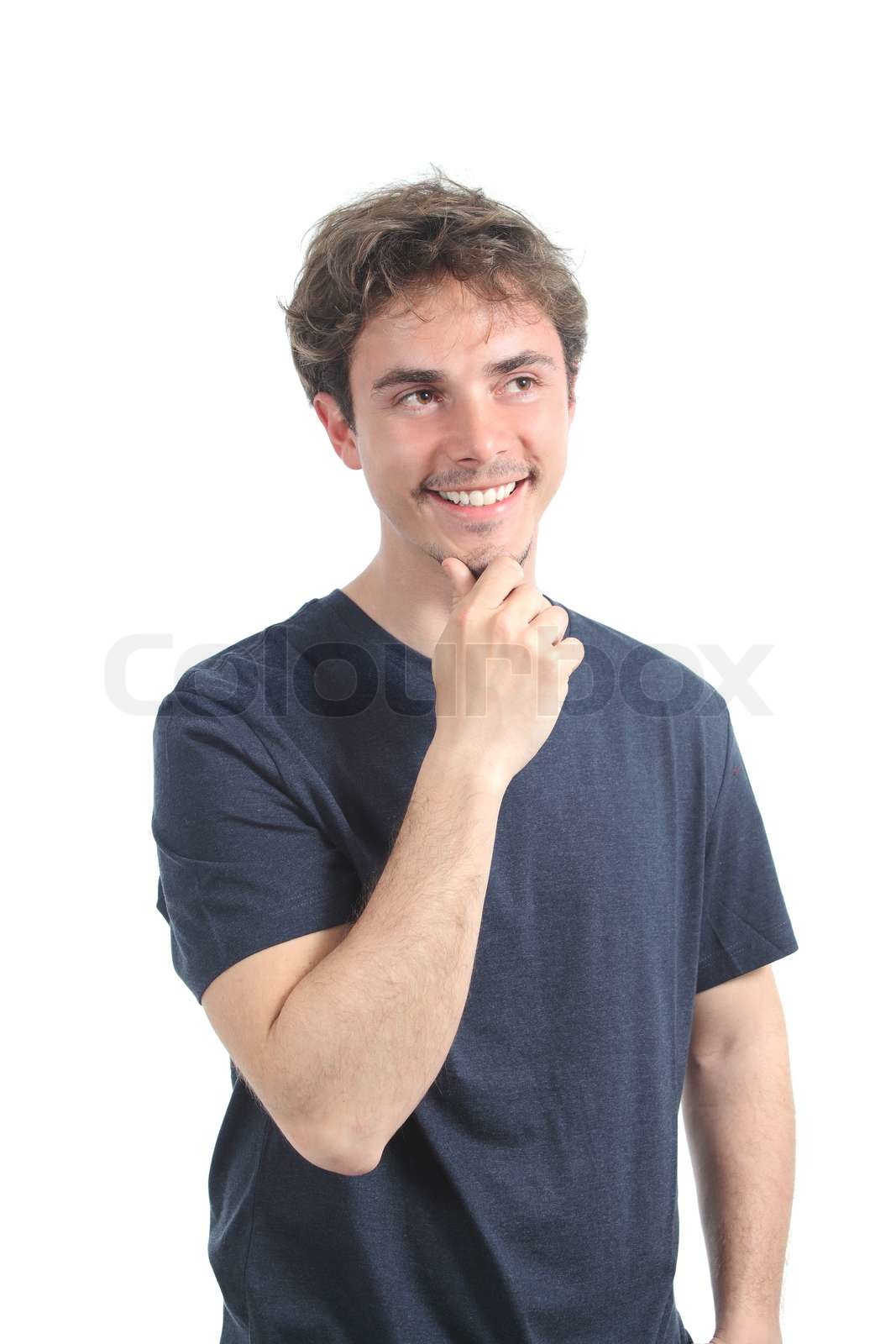 Happy man smiling and thinking | Stock image | Colourbox