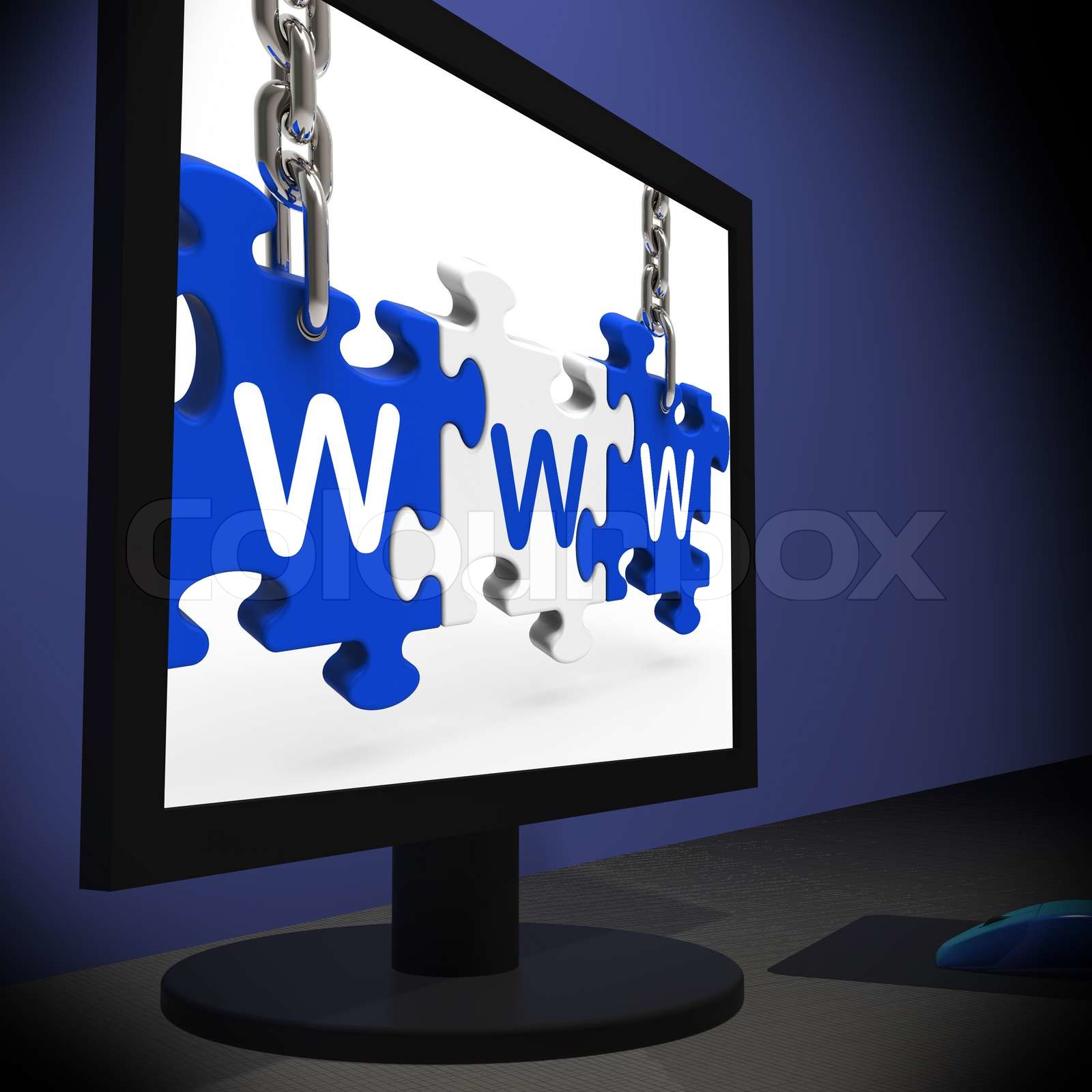 WWW Auf Monitor Zeigt Internet | Stock Bild | Colourbox