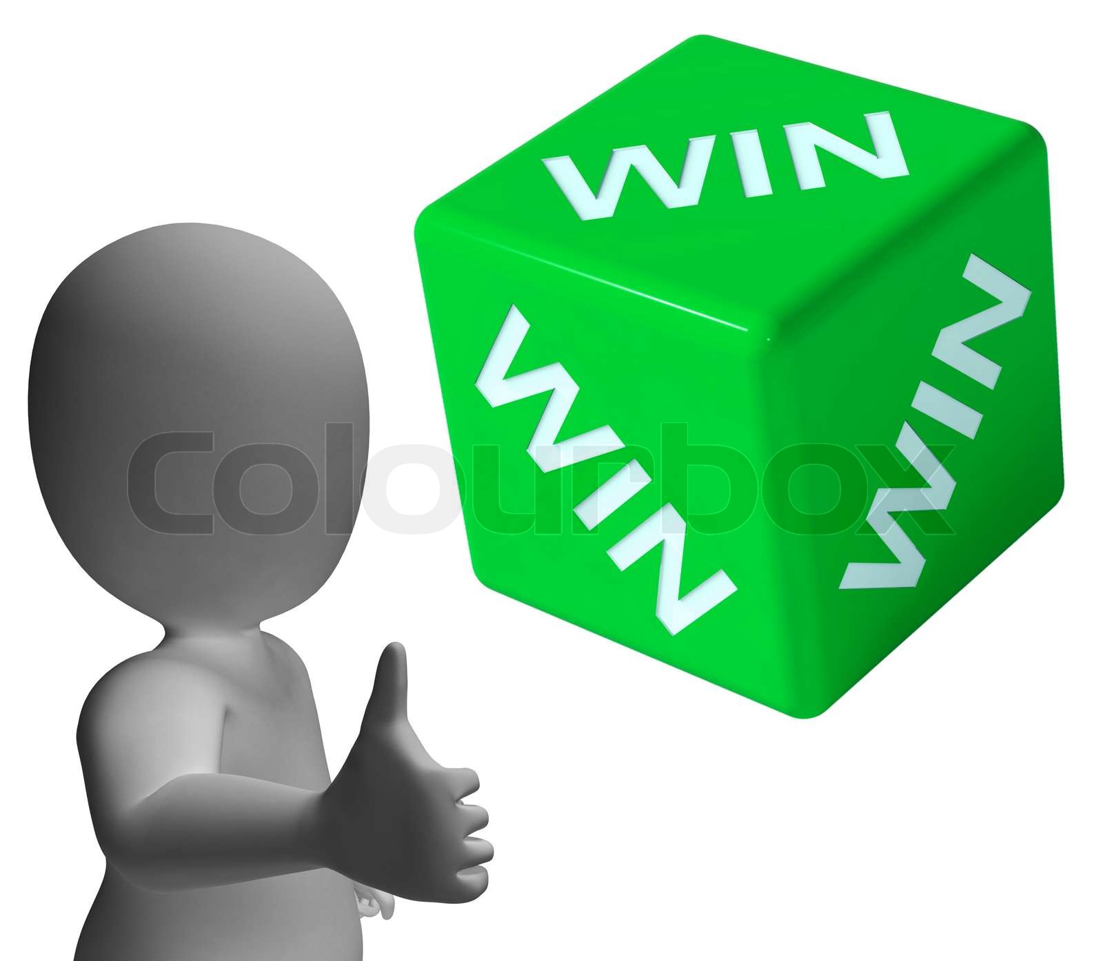 Gewinnen Dice zeigt Erfolg Gewinner und Champion | Stock Bild | Colourbox