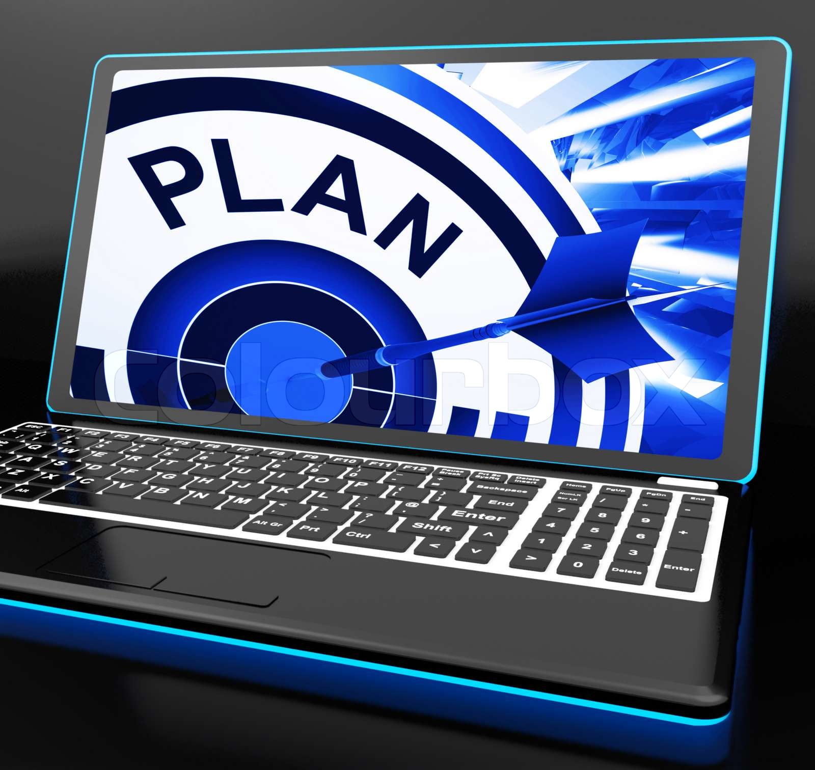 Plan On Laptop Showing Careful Planning | Stock image | Colourbox